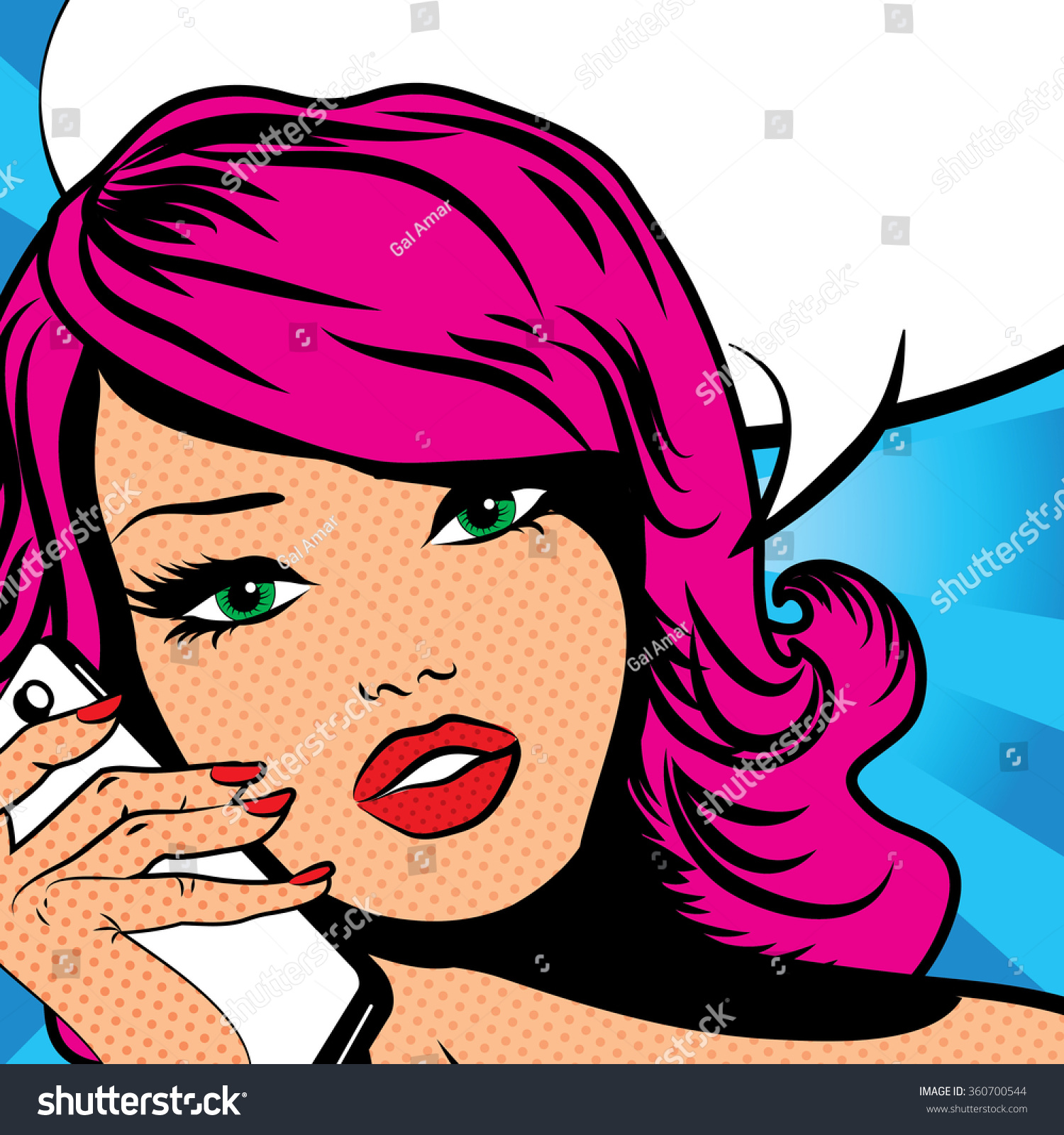 Woman Chatting Talking On Phone Pop Stock Vector Royalty Free