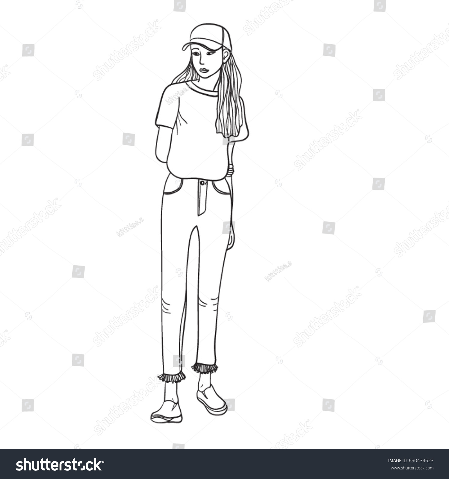 Woman Chic Vector Illustration 库存矢量图（免版税）690434623 | Shutterstock