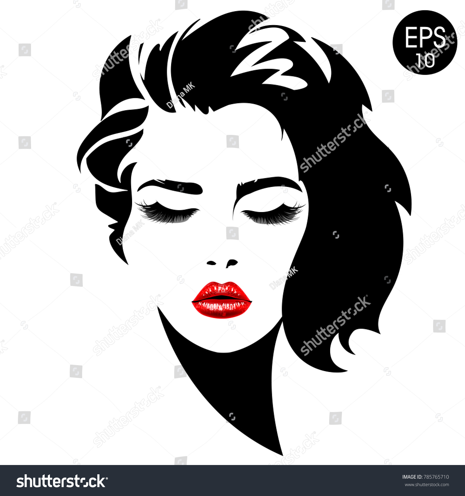 Woman Face Vector Fashion Portrait Pretty Stock Vector Royalty Free