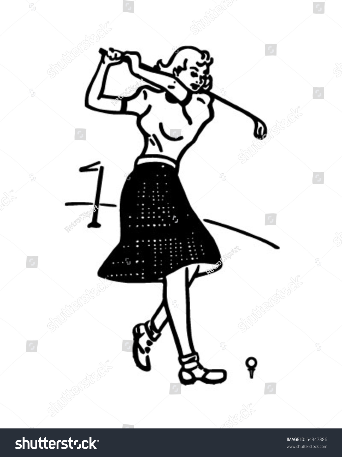 Woman Golfer Retro Clipart Illustration Stock Vector (Royalty Free ... Woman Golfer Retro Clipart Illustration Stock Vector (Royalty Free ...