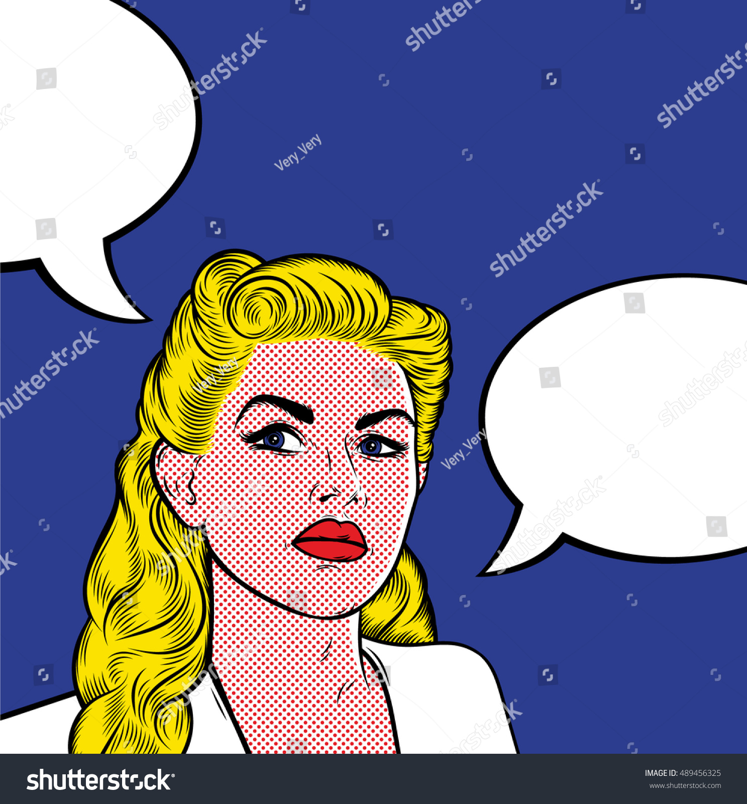 Woman Pop Art Retro Comic Style Vector De Stock Libre De Regalías
