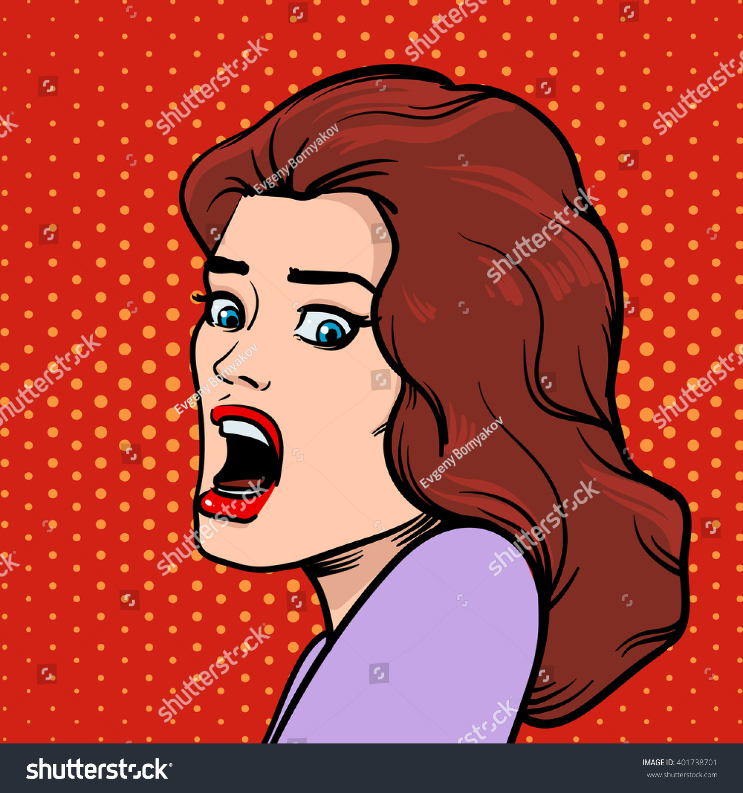 Woman Scream Pop Art Retro Style Stock Vector Royalty Free 401738701
