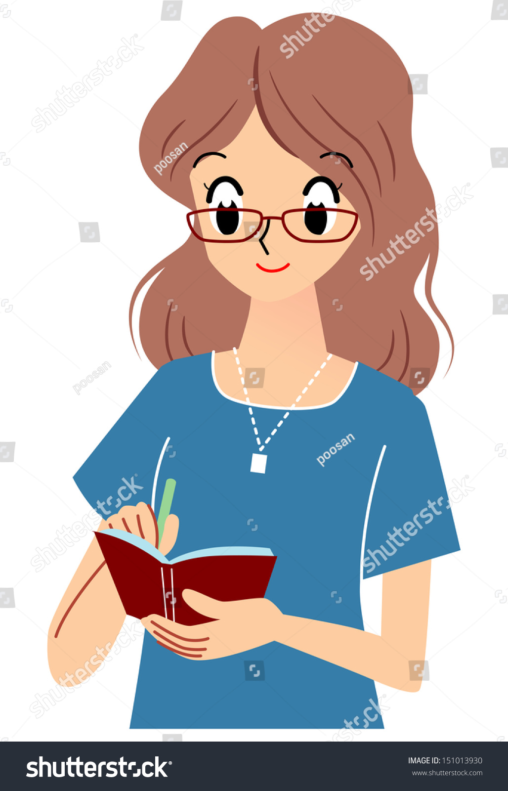 Woman Taking Notes 库存矢量图（免版税） 151013930 - Shutterstock