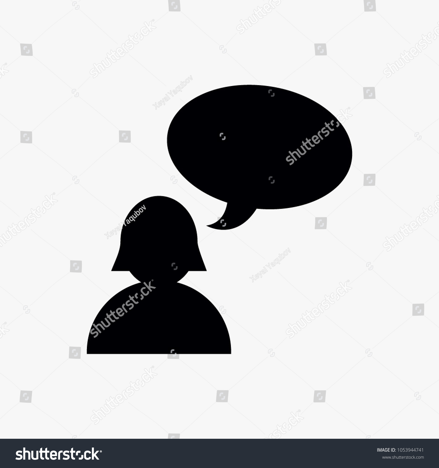 Woman Talking Icon Vector Stock Vector (Royalty Free) 1053944741 ...