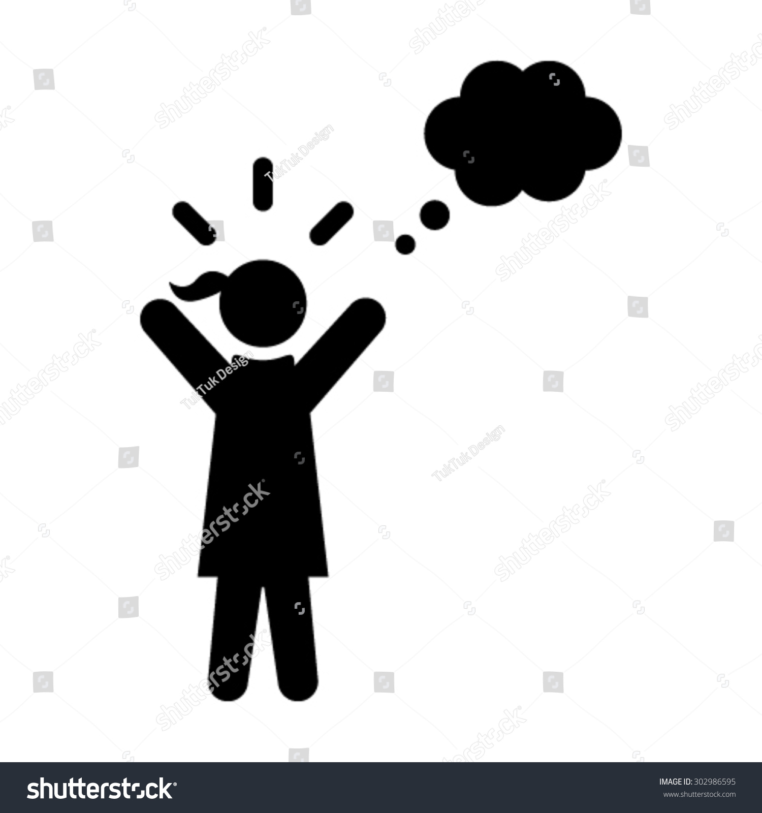 Woman Thinking Icon Vector Stock Vector (Royalty Free) 302986595