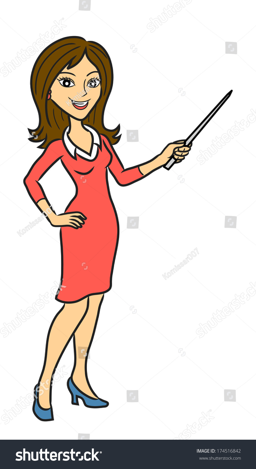 Woman Pointer Vector Illustration Stock Vector (Royalty Free) 174516842
