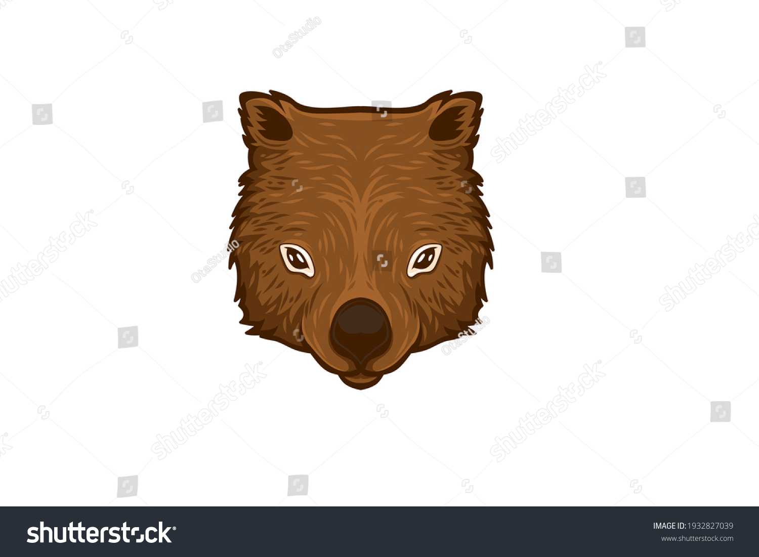 Wombat Head Vector Mascot Logo Stock Vector (Royalty Free) 1932827039