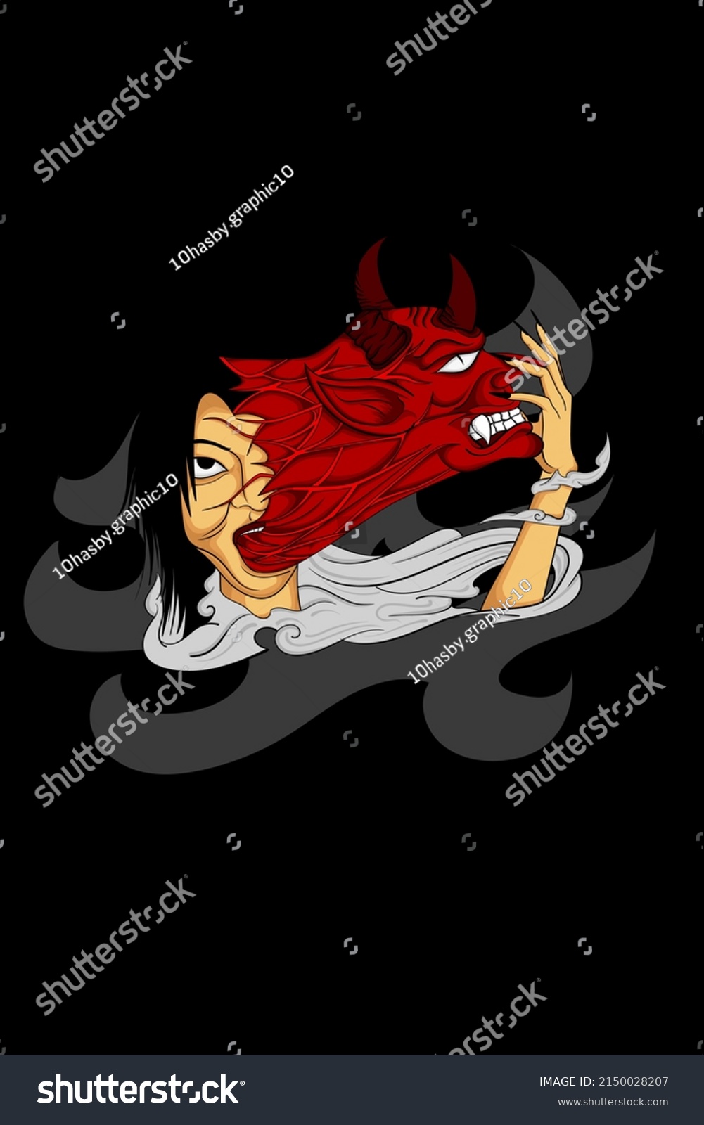 Women Devil Vector Illustration Stock Vector (Royalty Free) 2150028207 ...