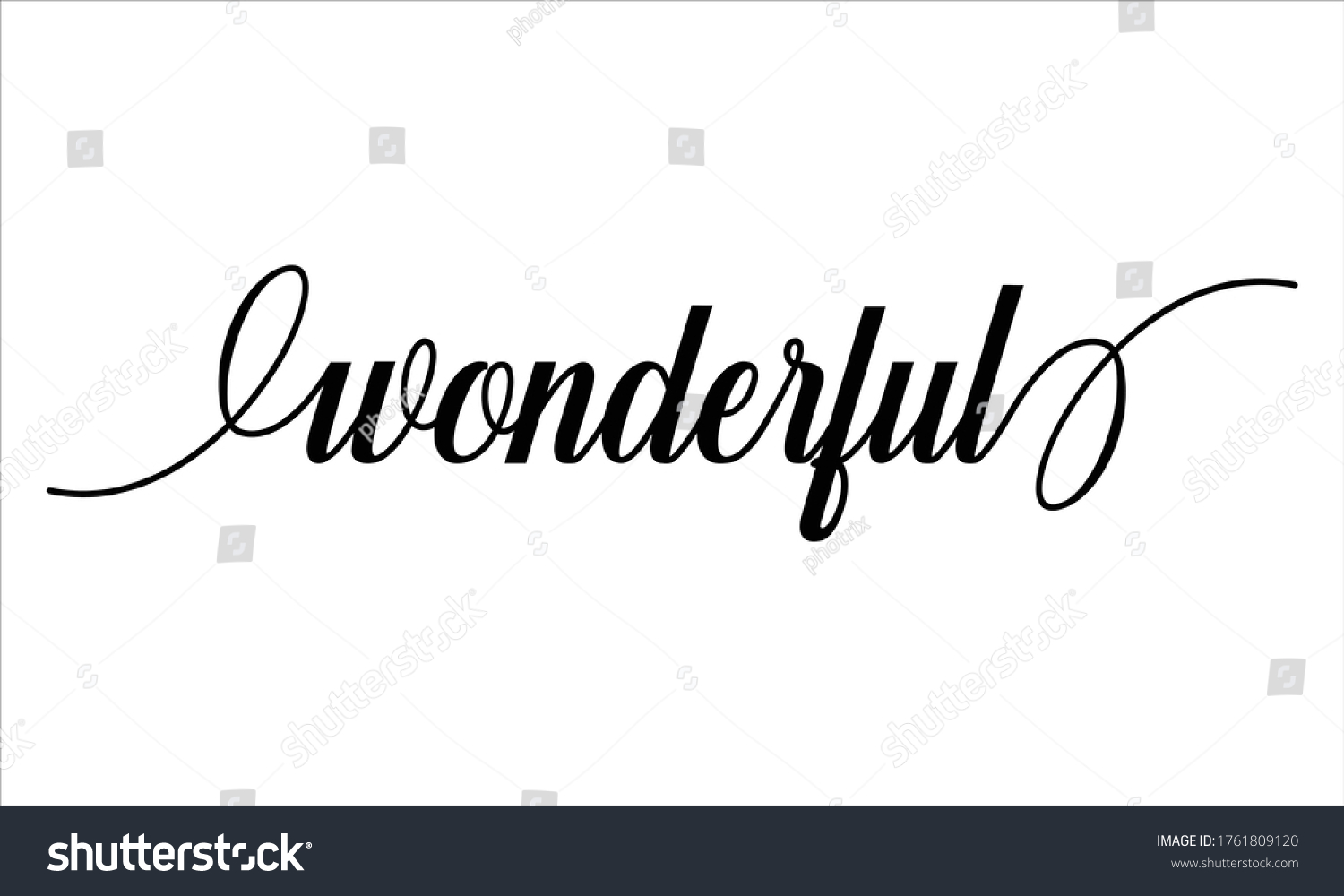 Wonderful Calligraphic Cursive Typographic Text On Stock Vector ...