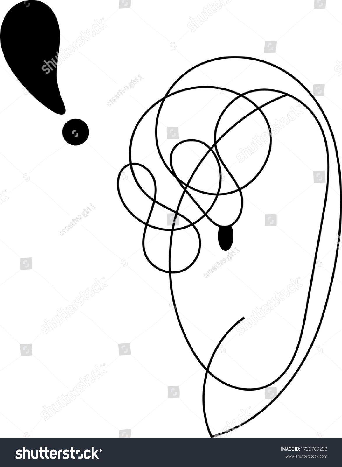 Wondering Face Exclamation Mark Stock Vector (Royalty Free) 1736709293