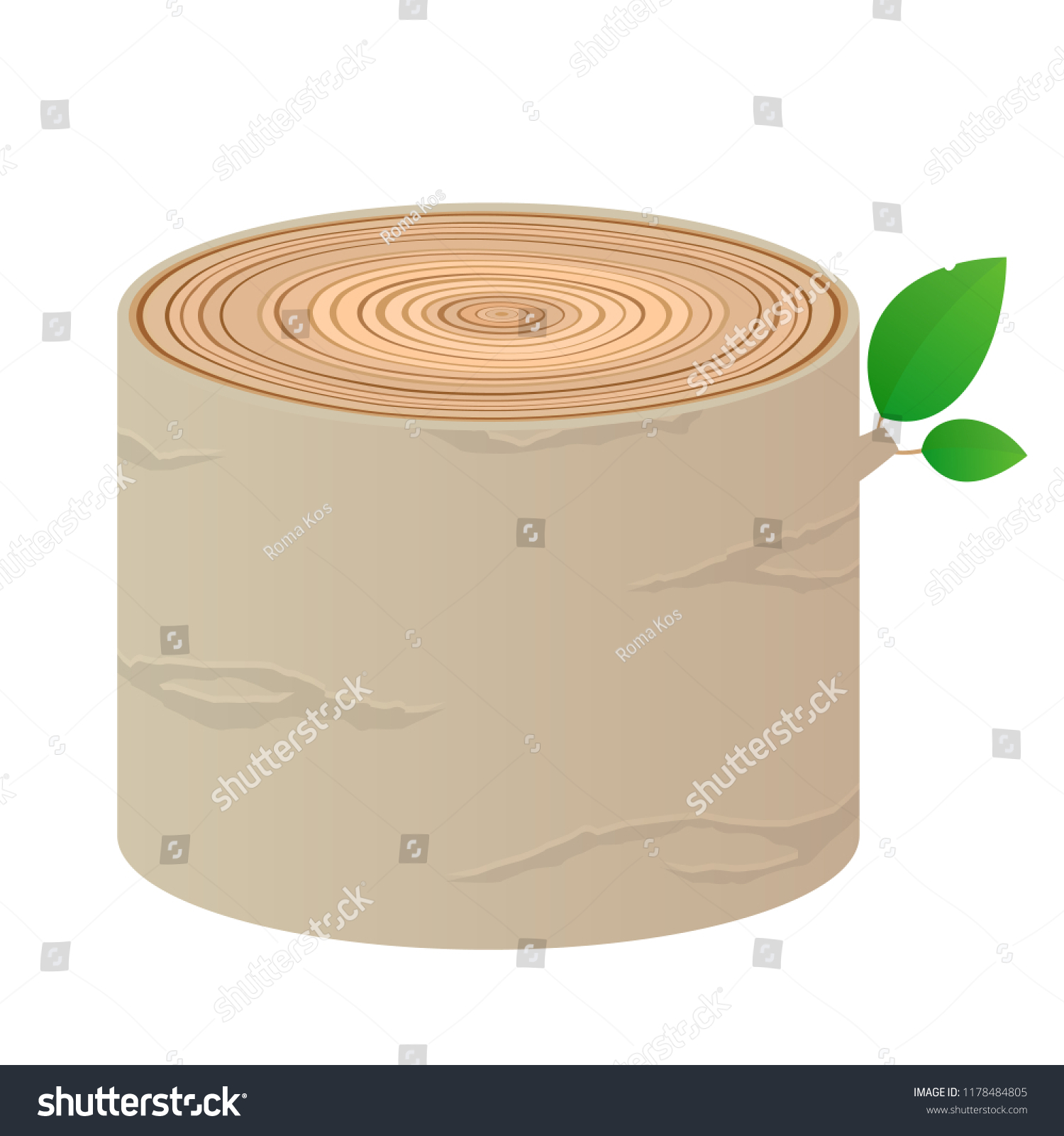 Wood Cartoon Log Isolated Vector Objects Stock Vector (Royalty Free ...