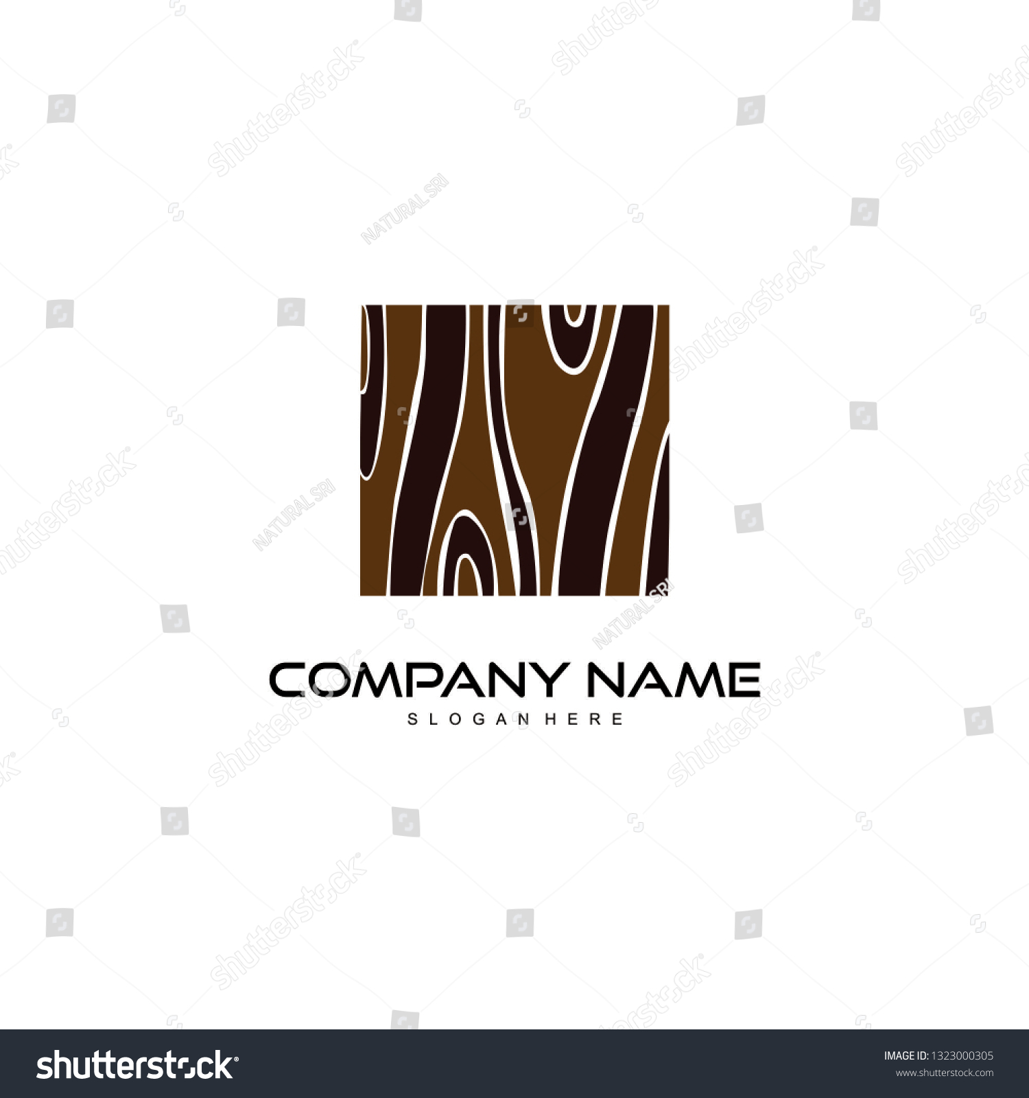 Wood Shape Logo Design Vector Stock Vector (Royalty Free) 1323000305