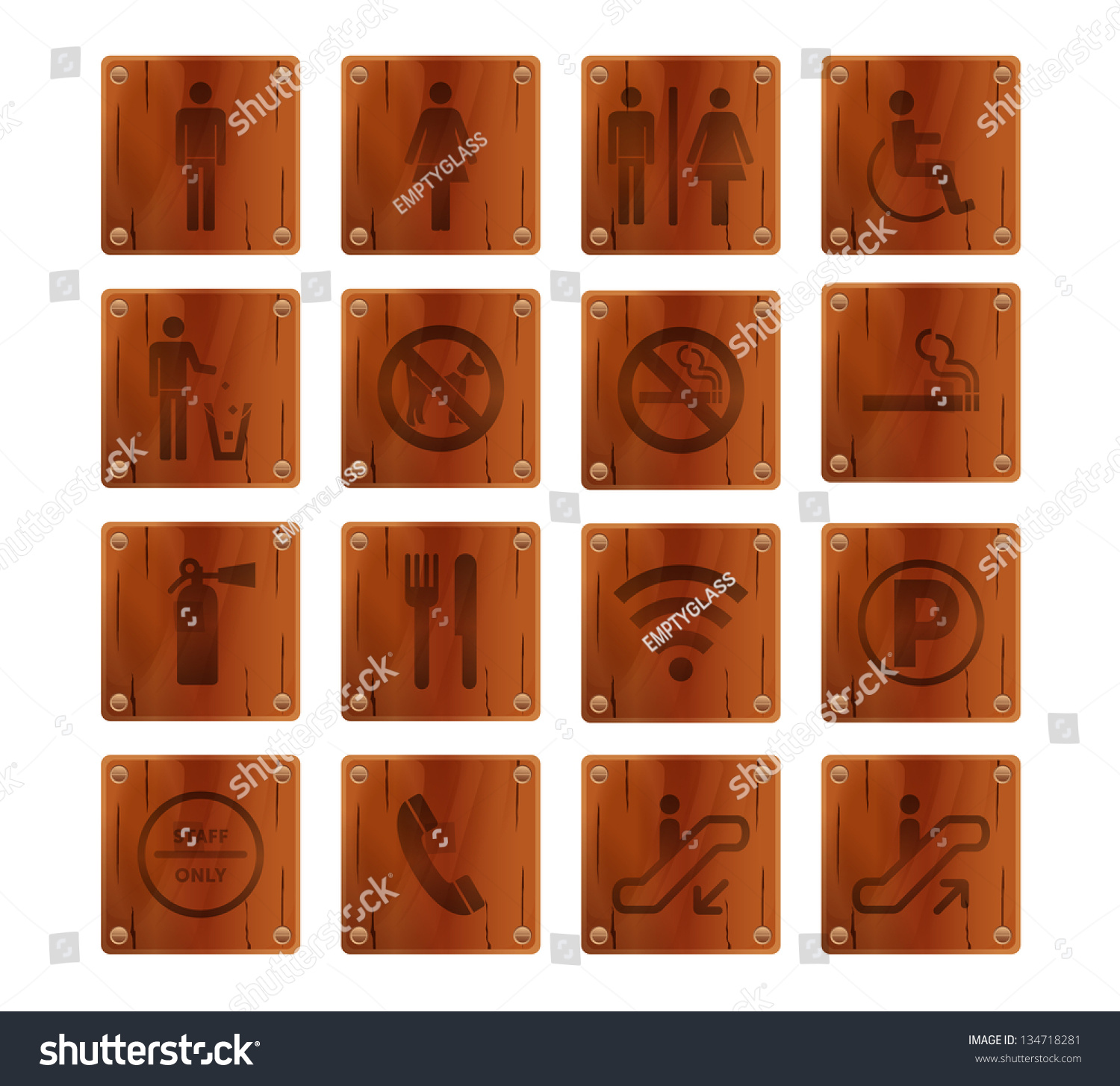 Wood Signage Vector Set Stock Vector (Royalty Free) 134718281 ...