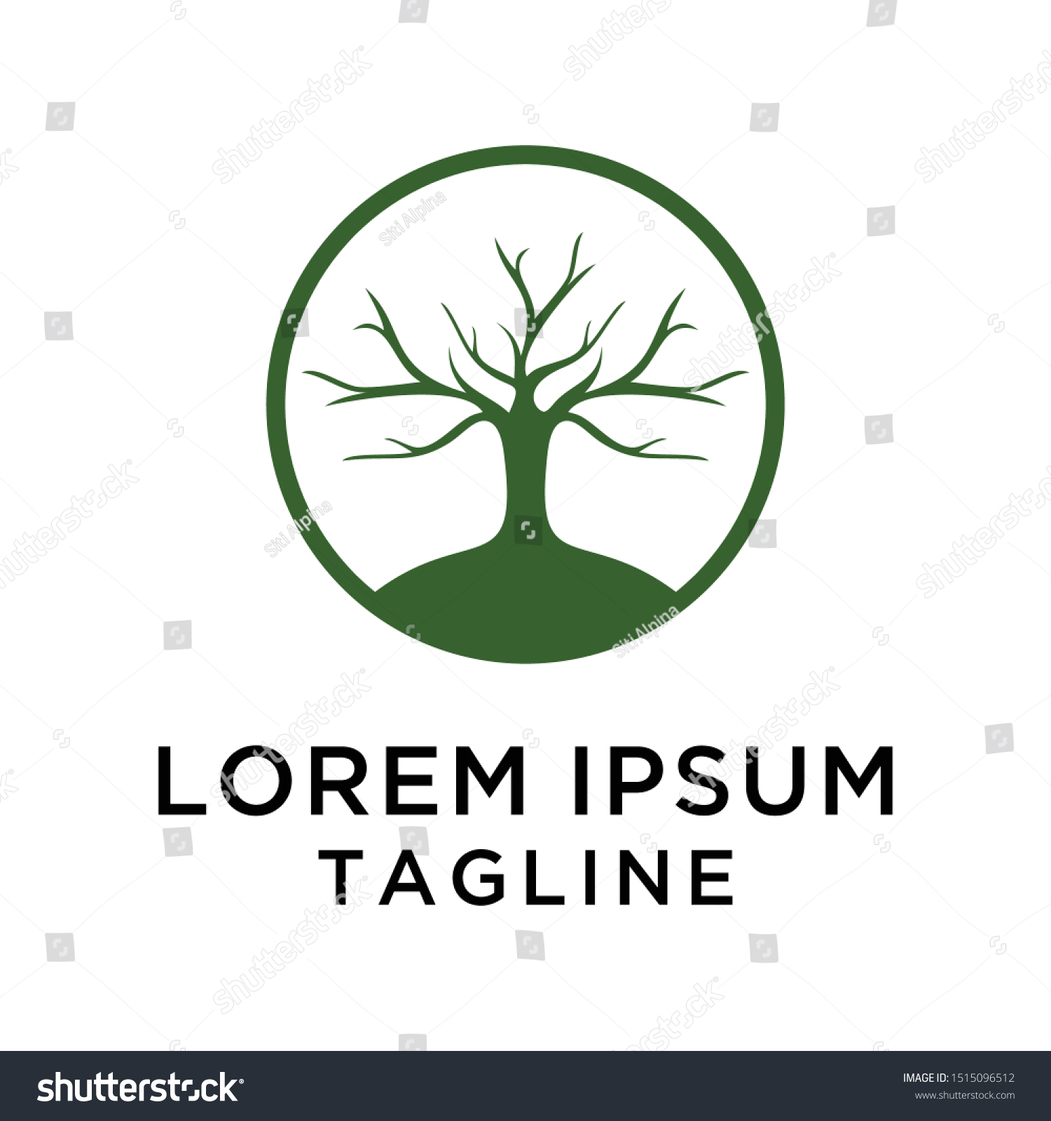Wood Tree Logo Design Template Stock Vector (Royalty Free) 1515096512 ...