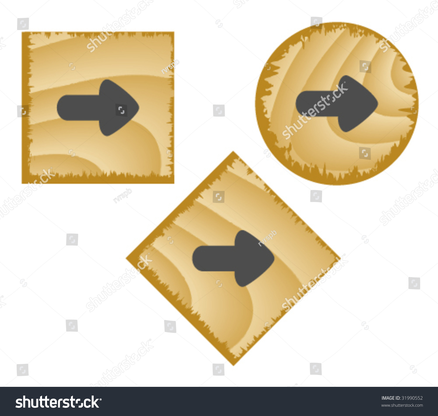Wood Web Buttons Vector Illustration Stock Vector (Royalty Free ...