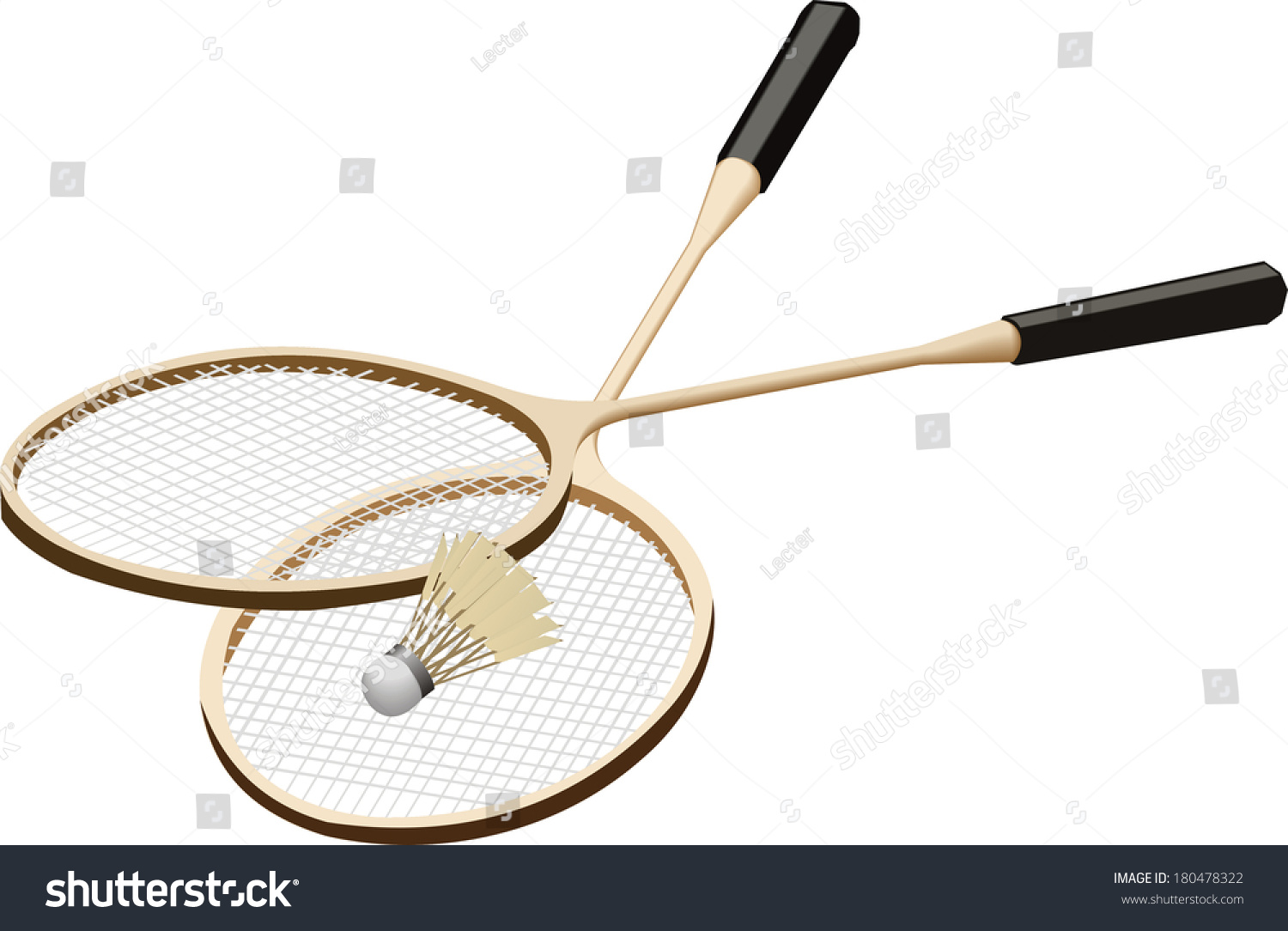 Wooden Badminton Rackets Vector Stock Vector (Royalty Free) 180478322 ...