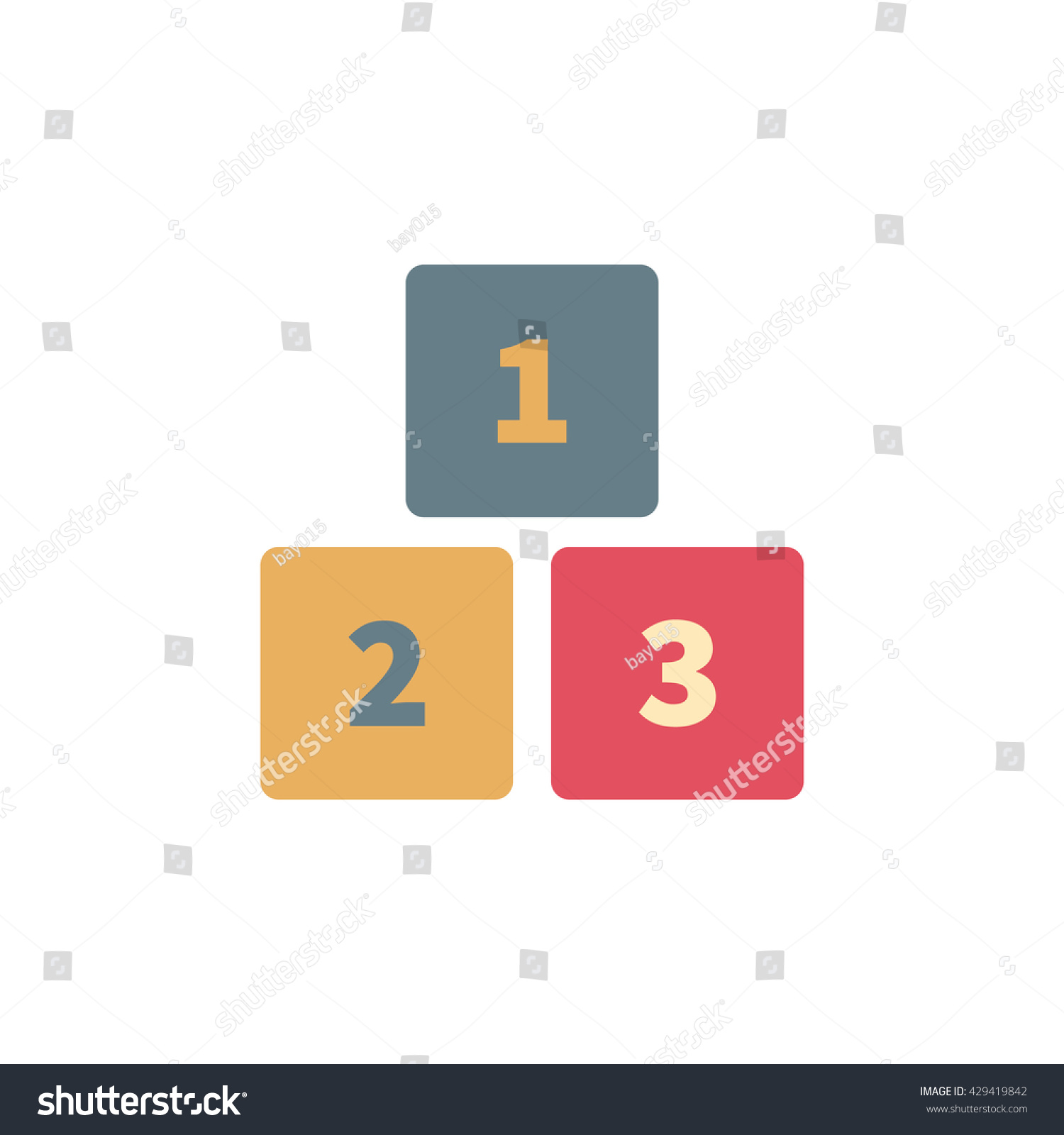 Wooden Blocks Numbers Vector Stock Vector (Royalty Free) 429419842 ...