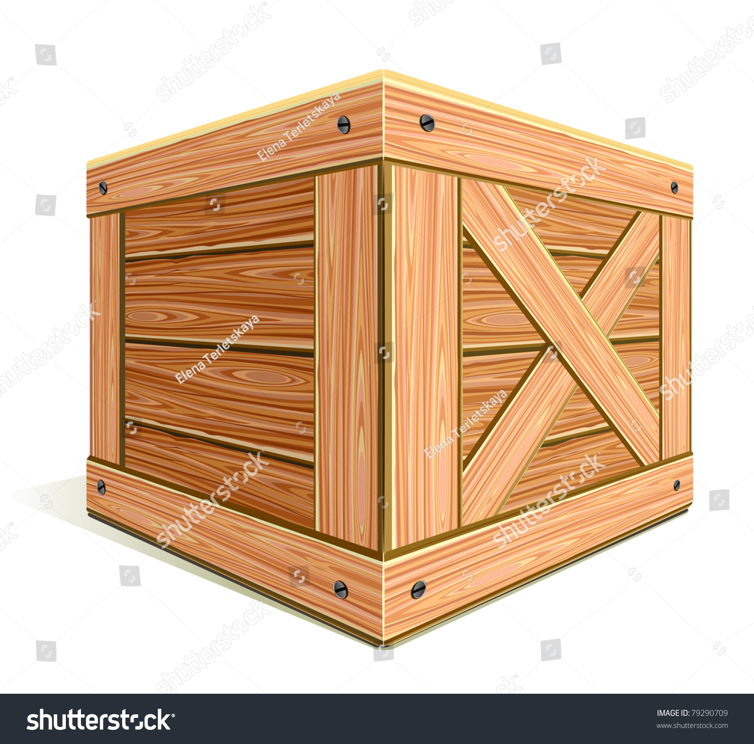 Wooden Box Stock Vector (Royalty Free) 79290709 | Shutterstock