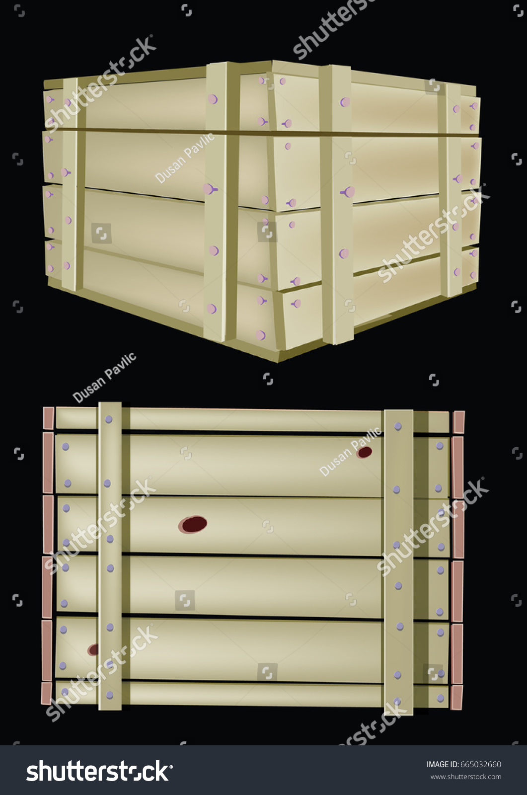 Wooden Crate Stock Vector (Royalty Free) 665032660 | Shutterstock