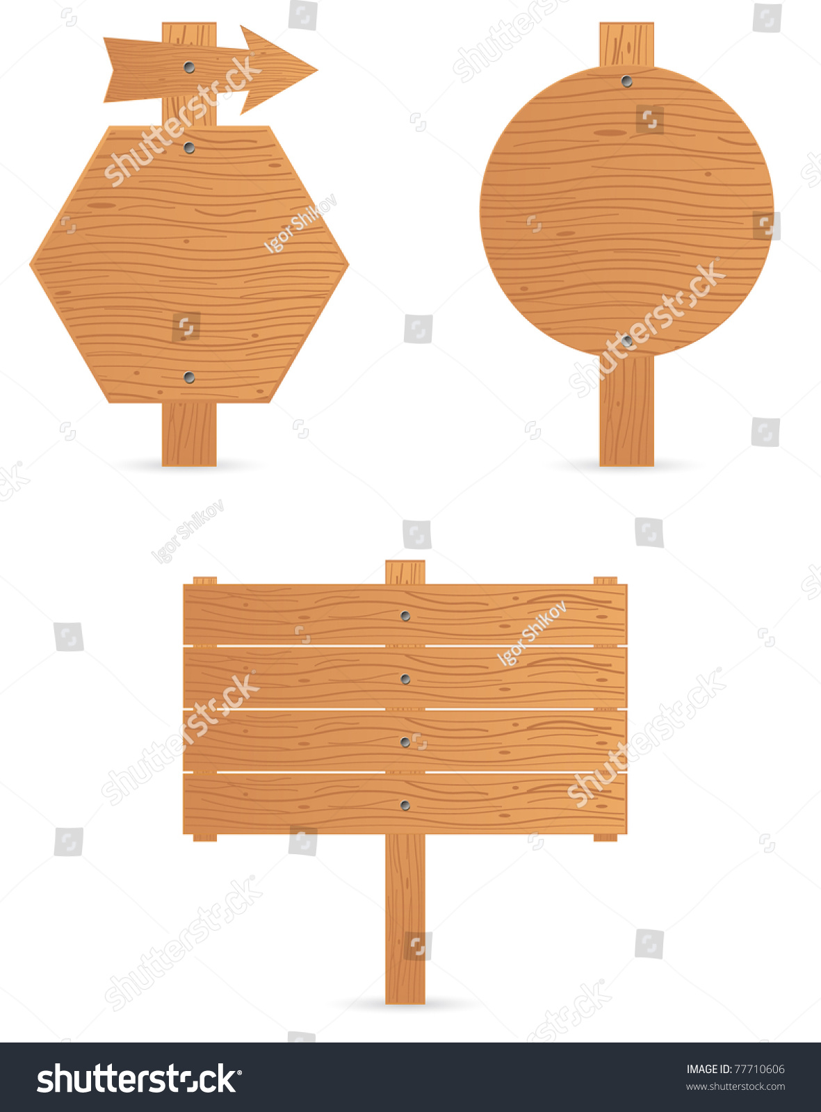 Wooden Labels Stock Vector (Royalty Free) 77710606 | Shutterstock