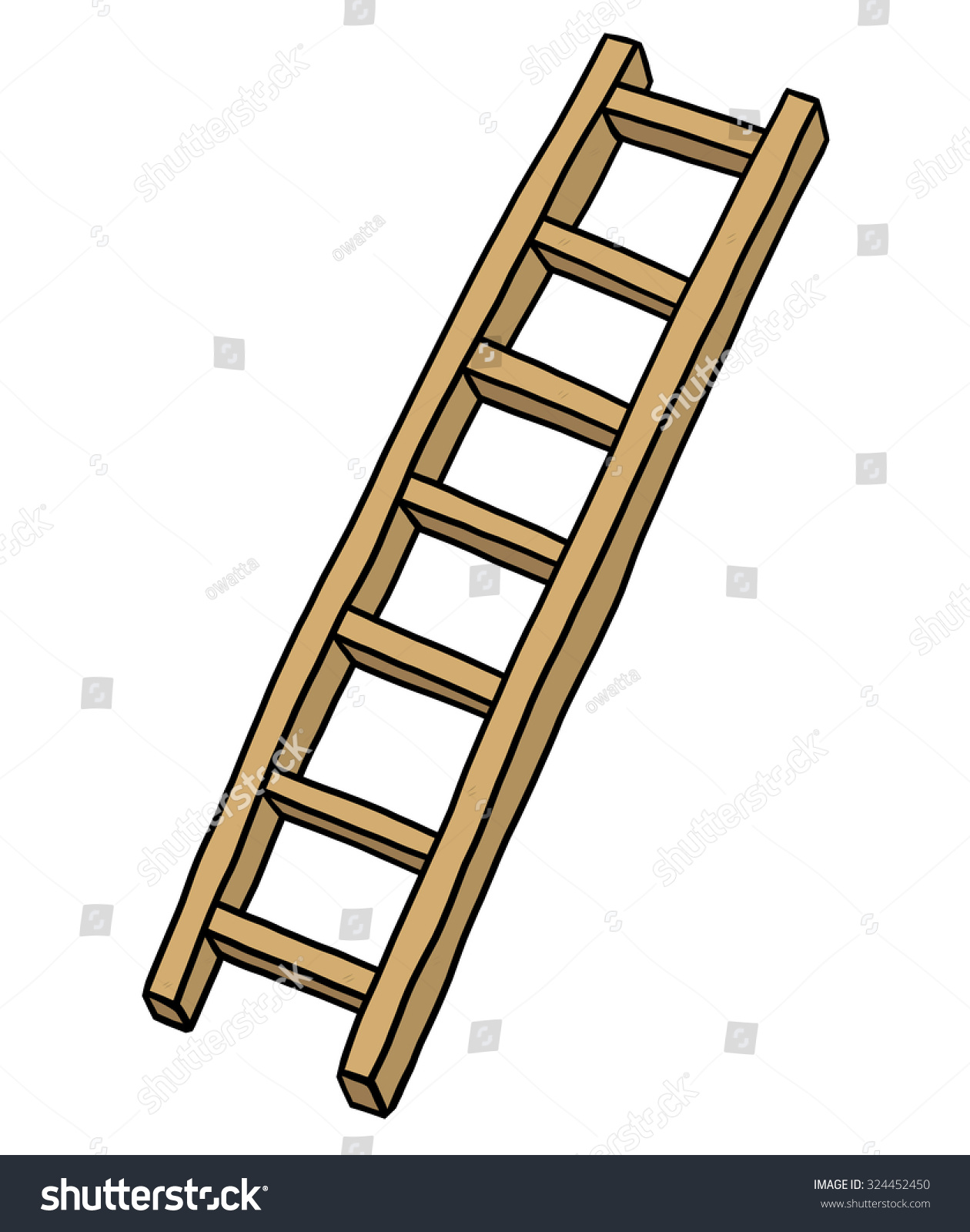 Wooden Ladder Cartoon Vector Illustration Hand: vetor stock (livre de ... Wooden Ladder Cartoon Vector Illustration Hand: vetor stock (livre de ...