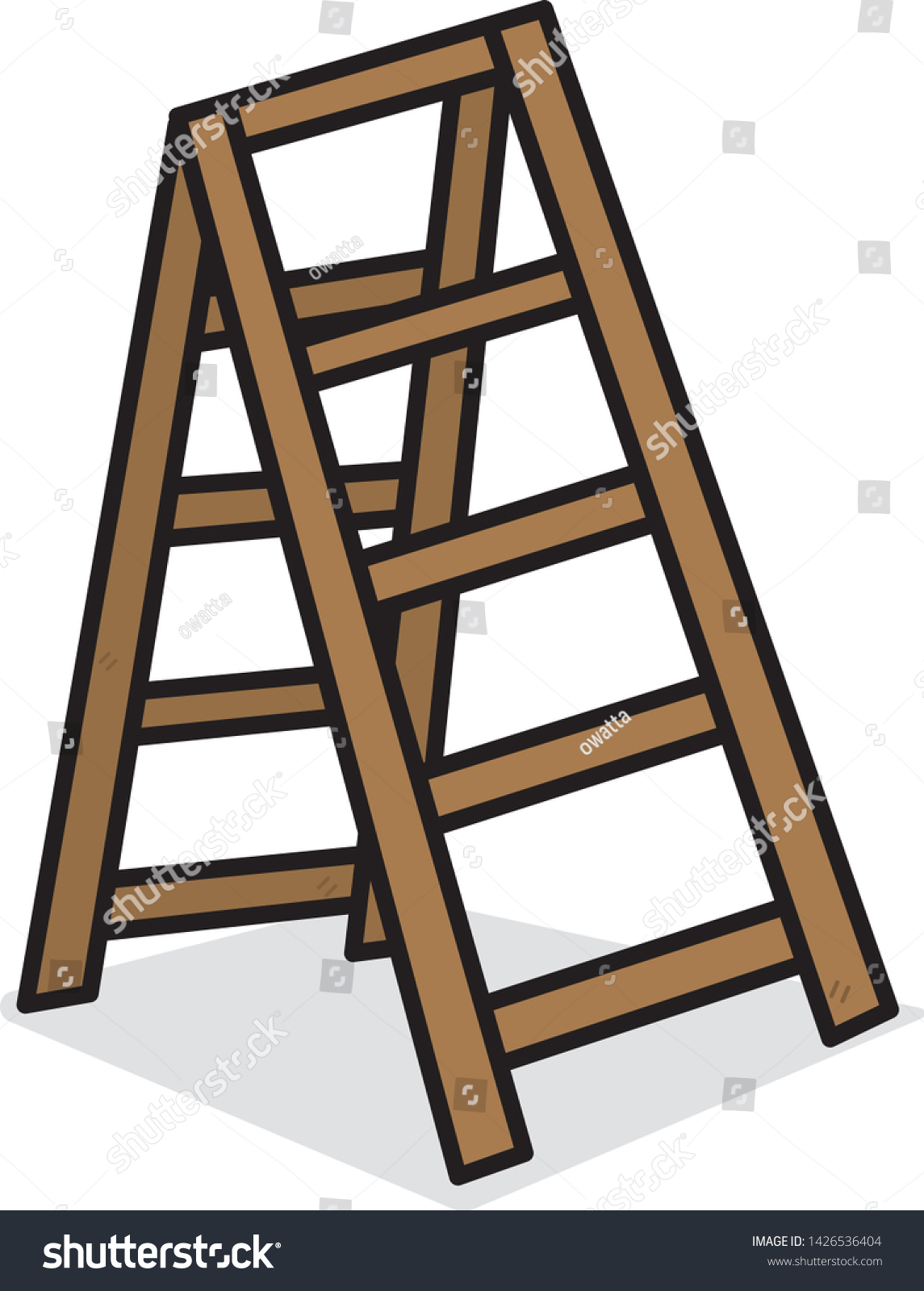Wooden Ladder Cartoon Vector Illustration Isolated : image vectorielle ... Wooden Ladder Cartoon Vector Illustration Isolated : image vectorielle ...