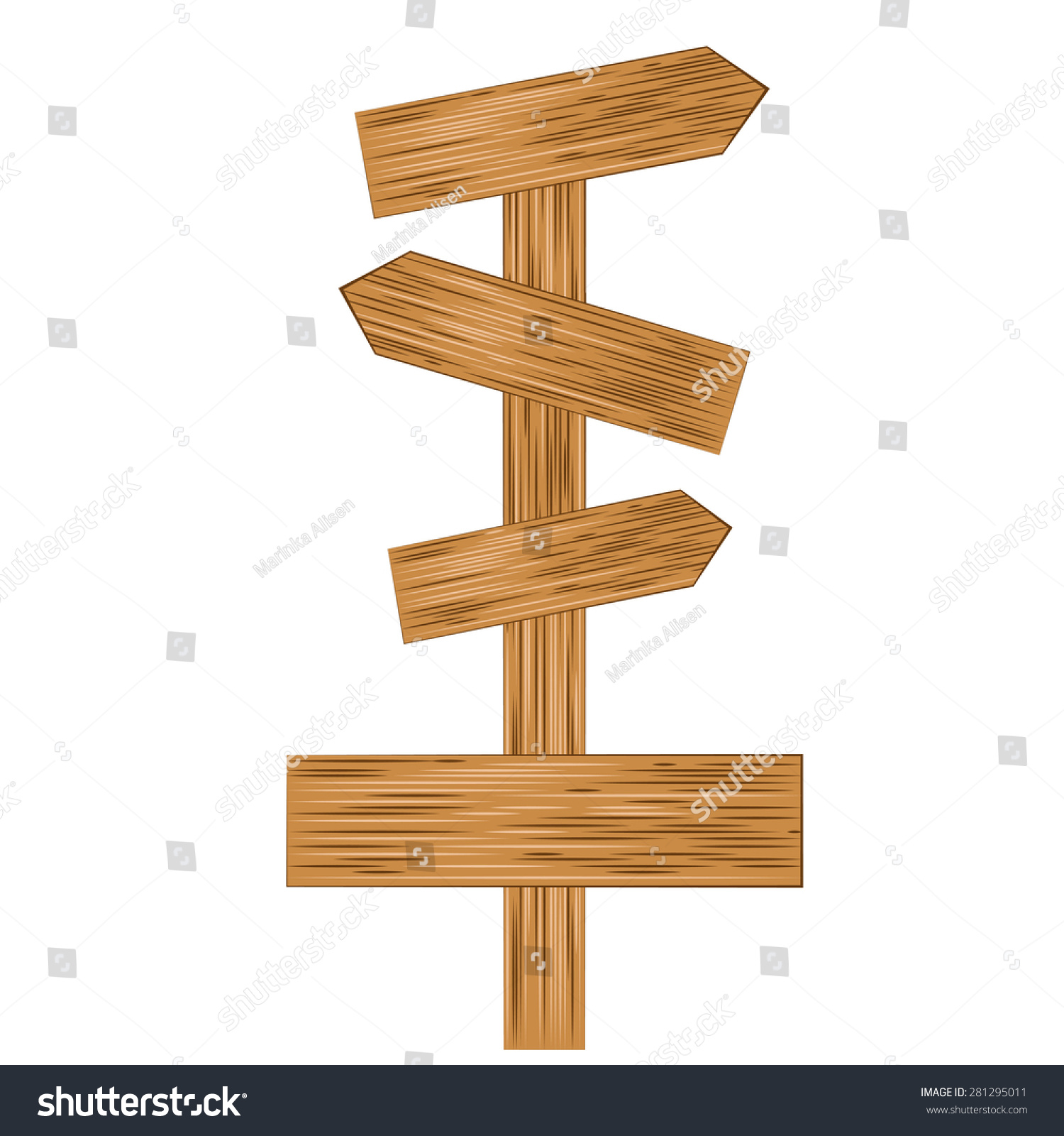 Wooden Notice Board Pointer Stock Vector (Royalty Free) 281295011
