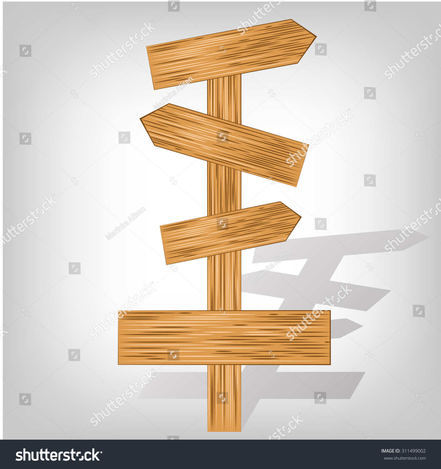 Wooden Notice Board Pointer Stock Vector (Royalty Free) 311499002