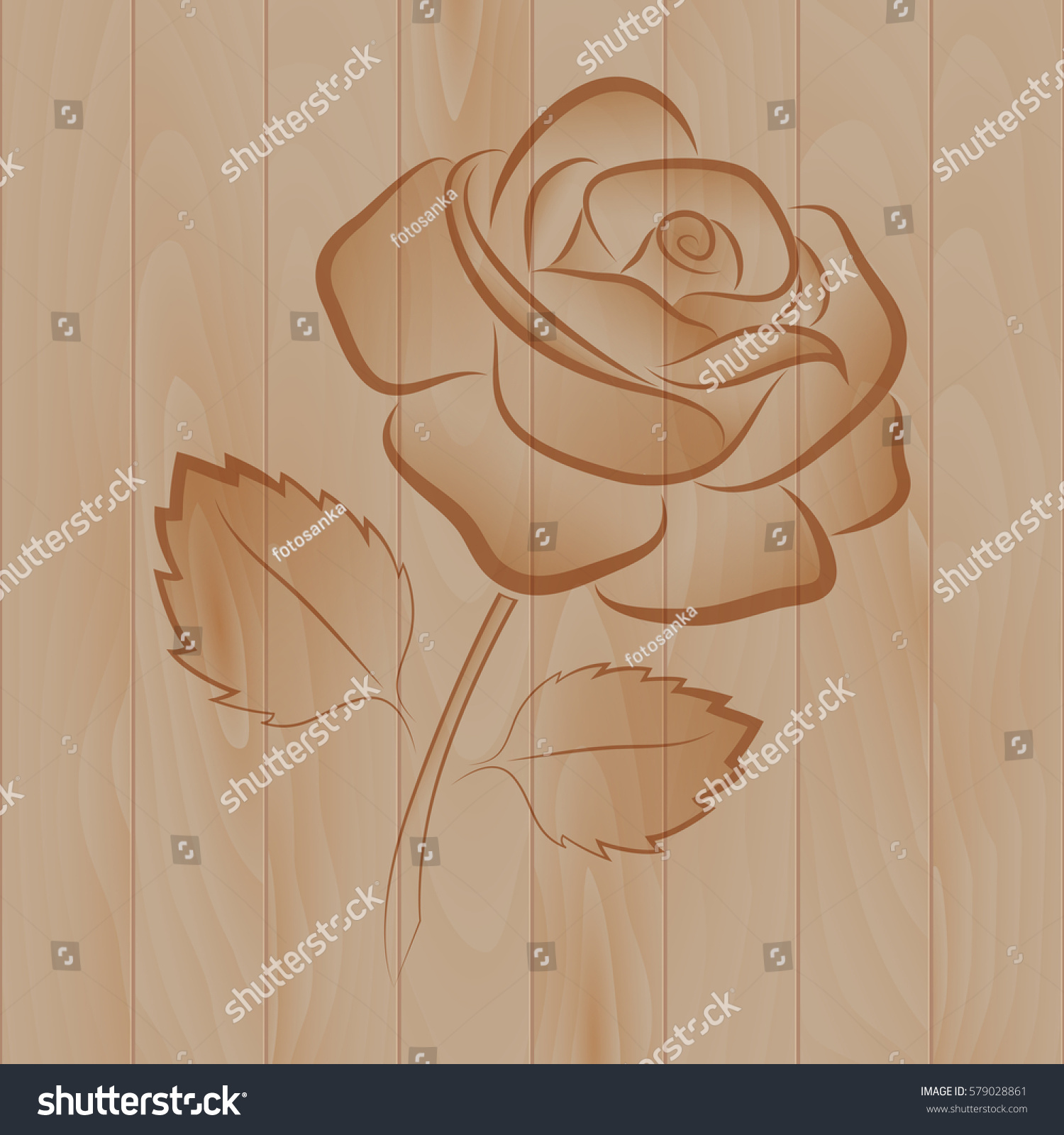 Wooden Pattern Rose Stock Vector (Royalty Free) 579028861 | Shutterstock