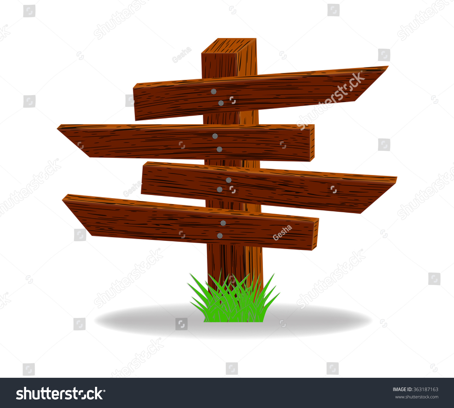 Wooden 4 Pointer 10eps Stock Vector Royalty Free 363187163 Shutterstock