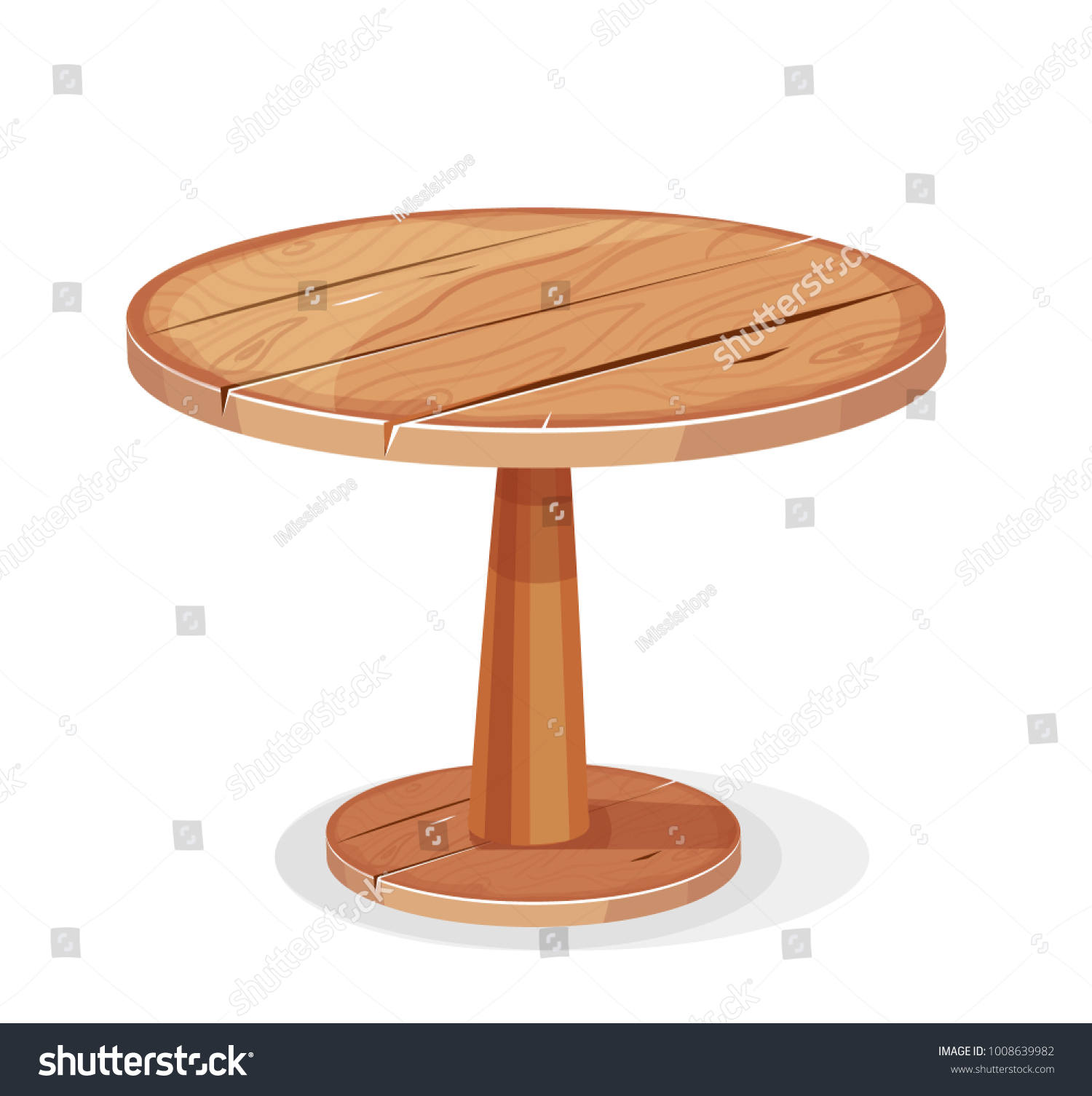 Wooden Table Round Vector Clipart Stock Vector (Royalty Free ...