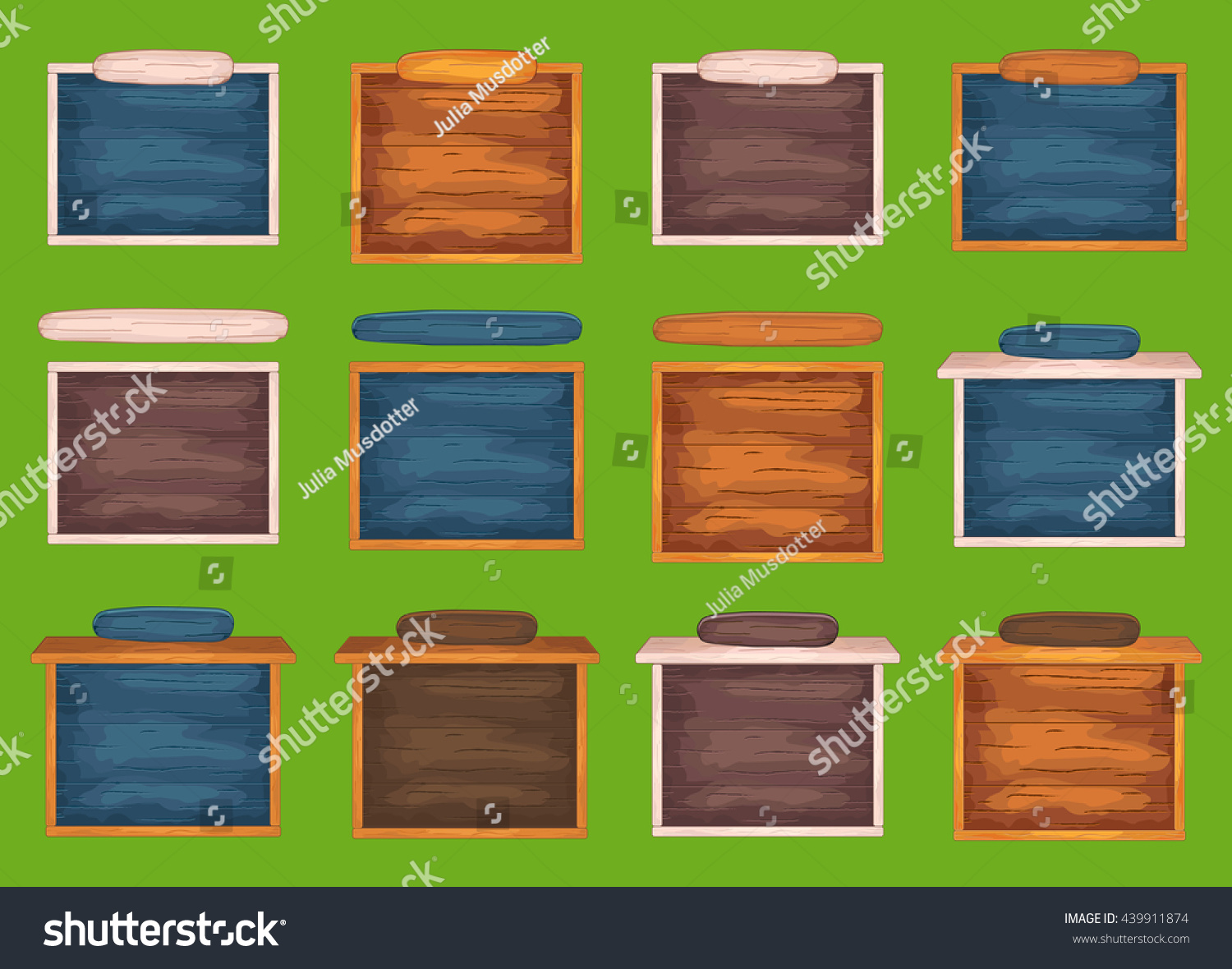 Wooden Window Game Interface Header Stock Vector (Royalty Free ...