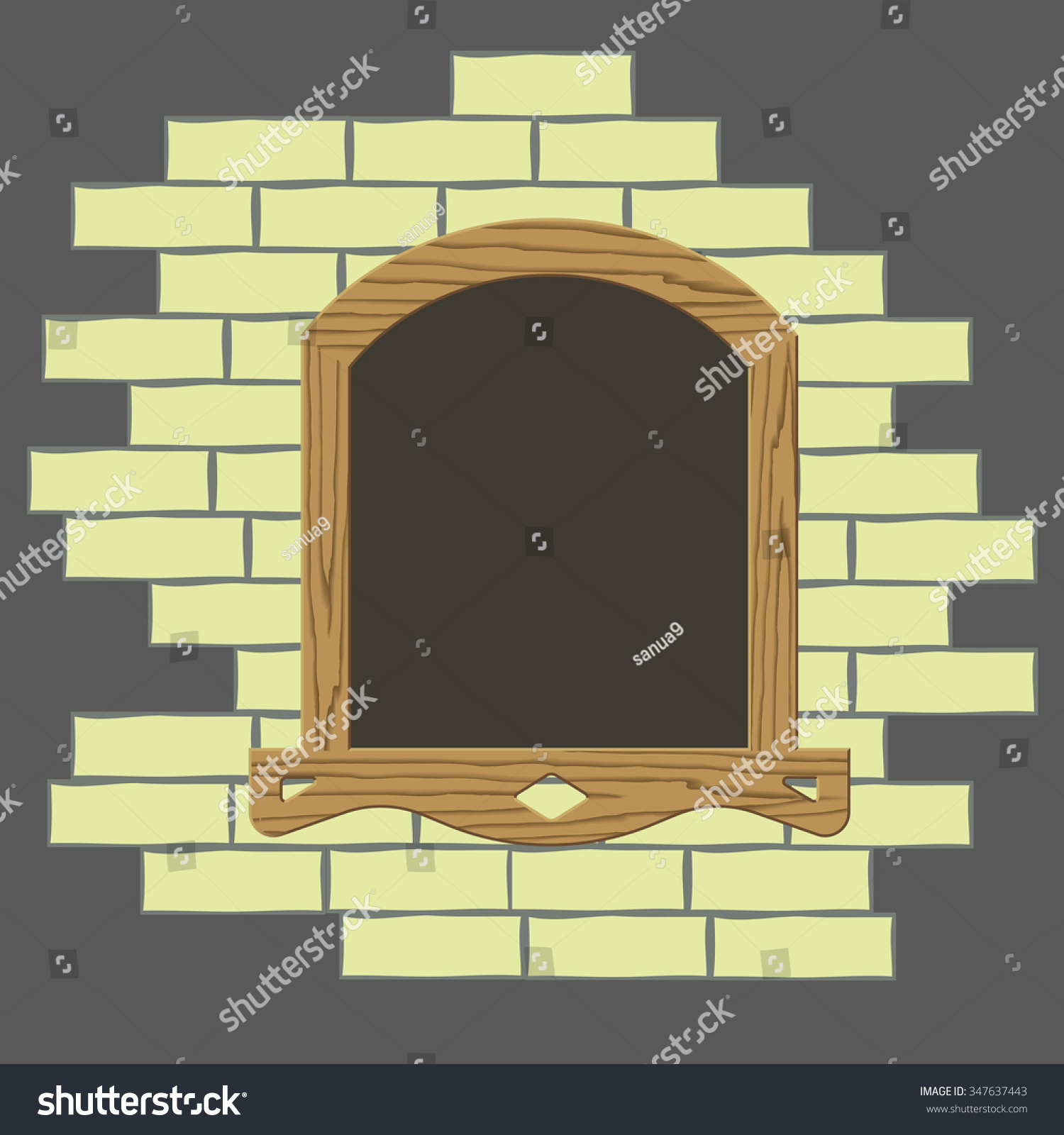Wooden Window Frame Vector Illustration: vector de stock (libre de ...