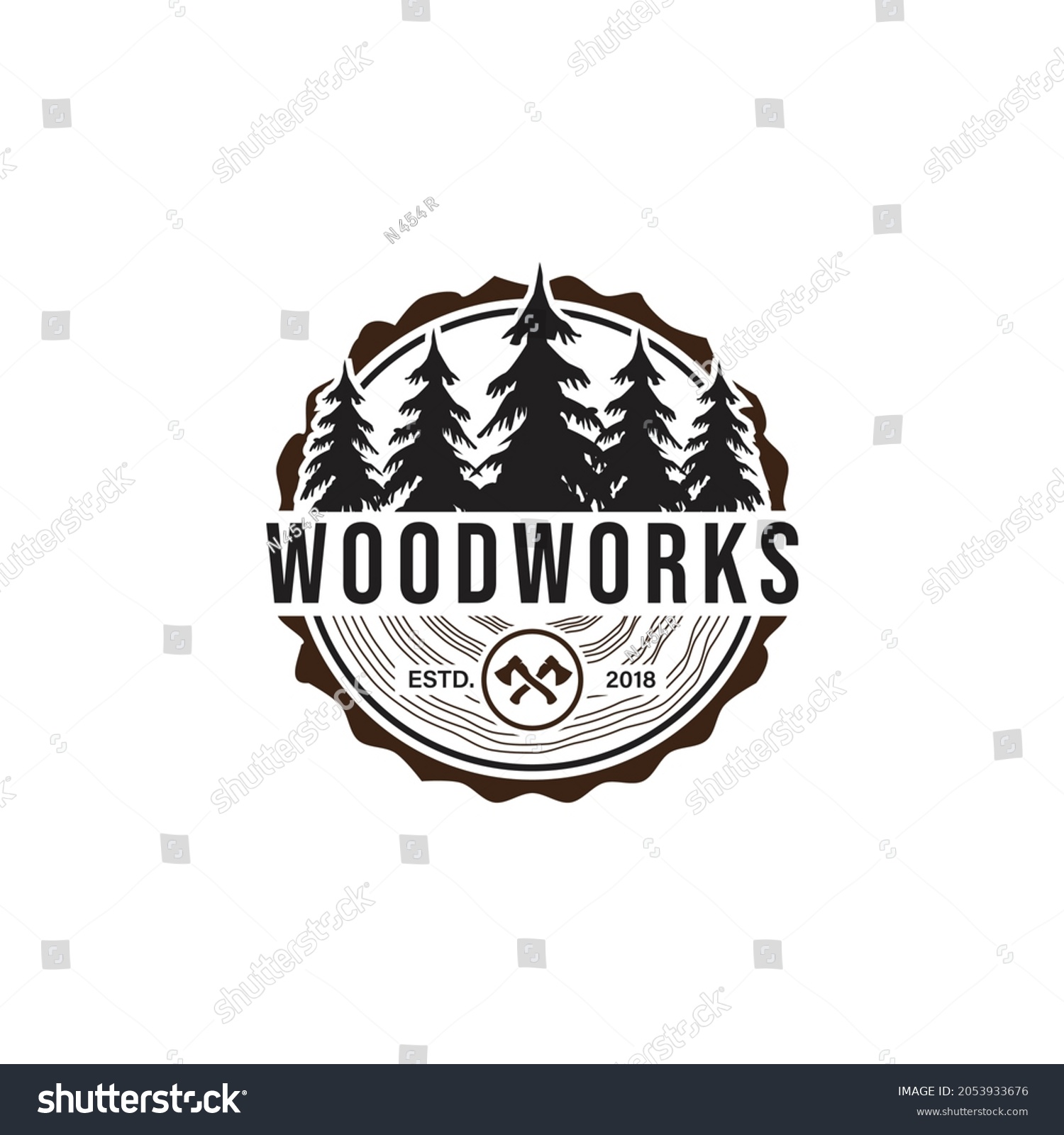 Woodwork Logo Design Template Vector Element Stock Vector (Royalty Free ...