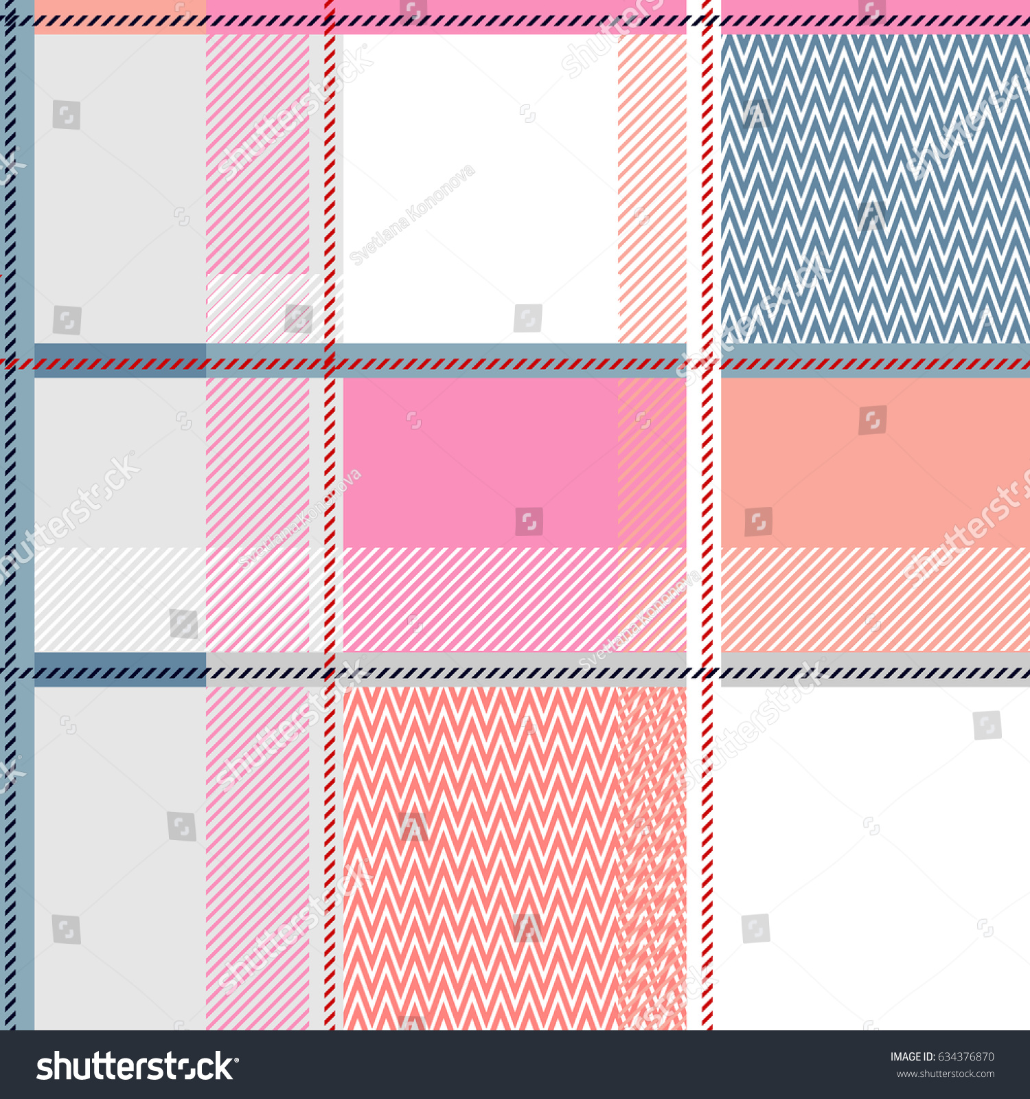 Woolen Plaid Asymmetric Composition Checkered Pattern Stock Vector ...
