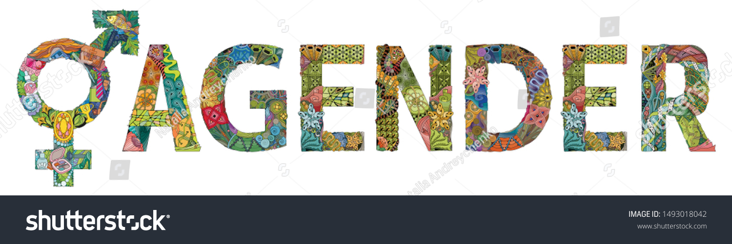Word Agender Vector Zentangle Object Decoration Stock Vector (Royalty ...