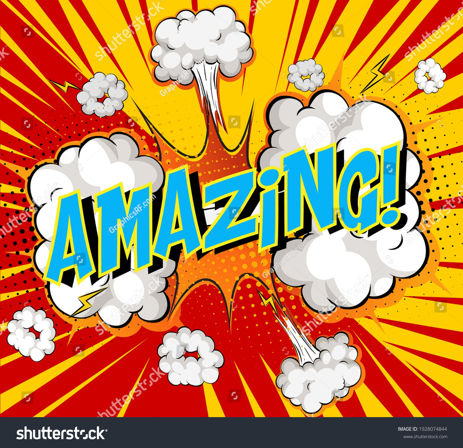 Word Amazing On Comic Cloud Explosion Stock Vector (Royalty Free ...