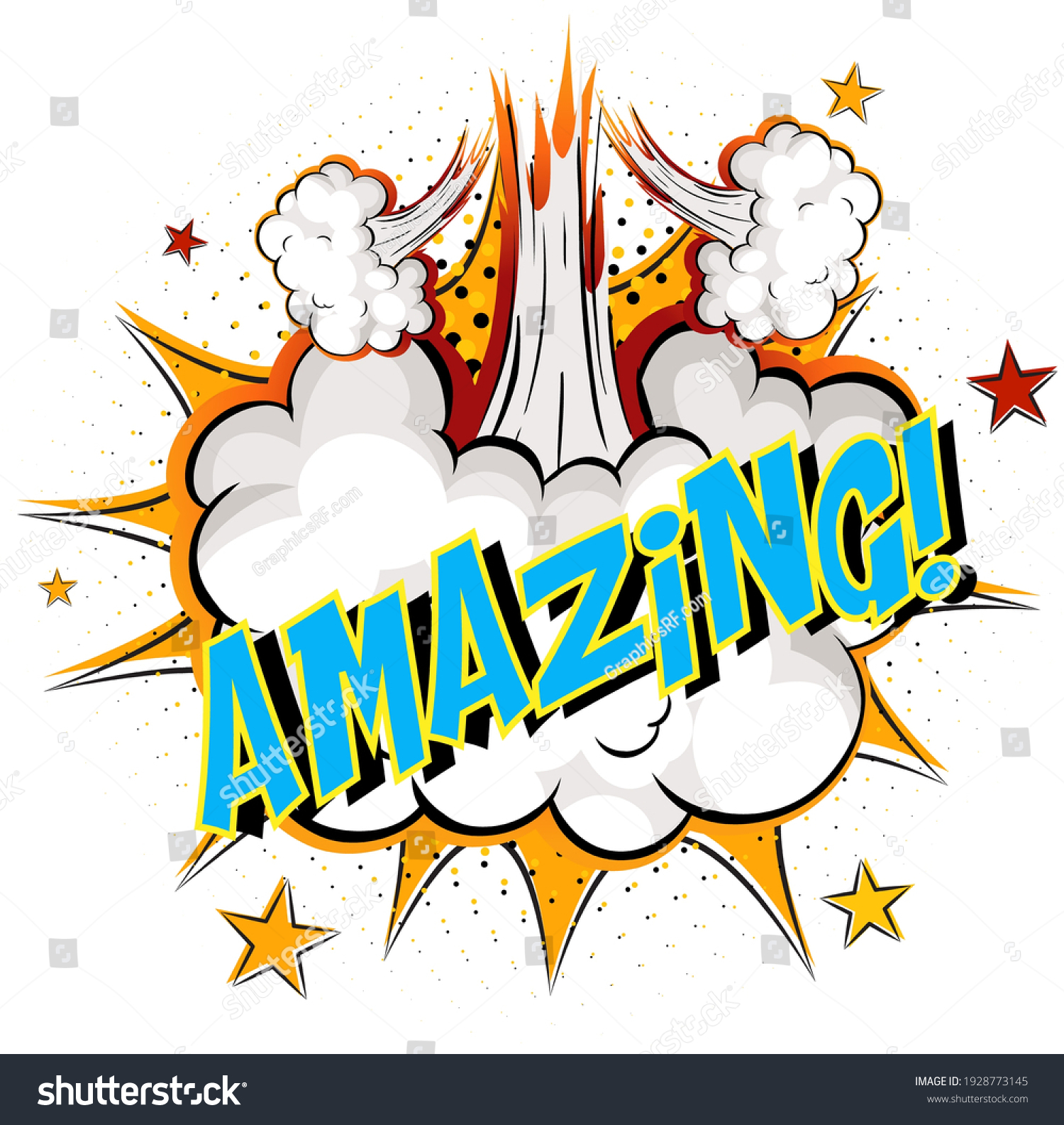Word Amazing On Comic Cloud Explosion Stock Vector (Royalty Free ...