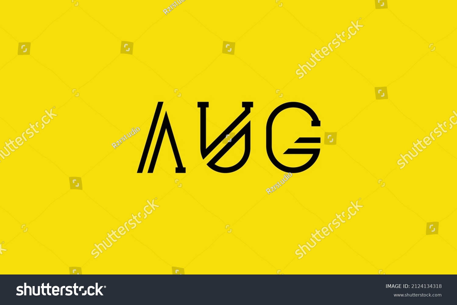 Word Aug Letters Initial Vector Design Stock Vector (Royalty Free ...
