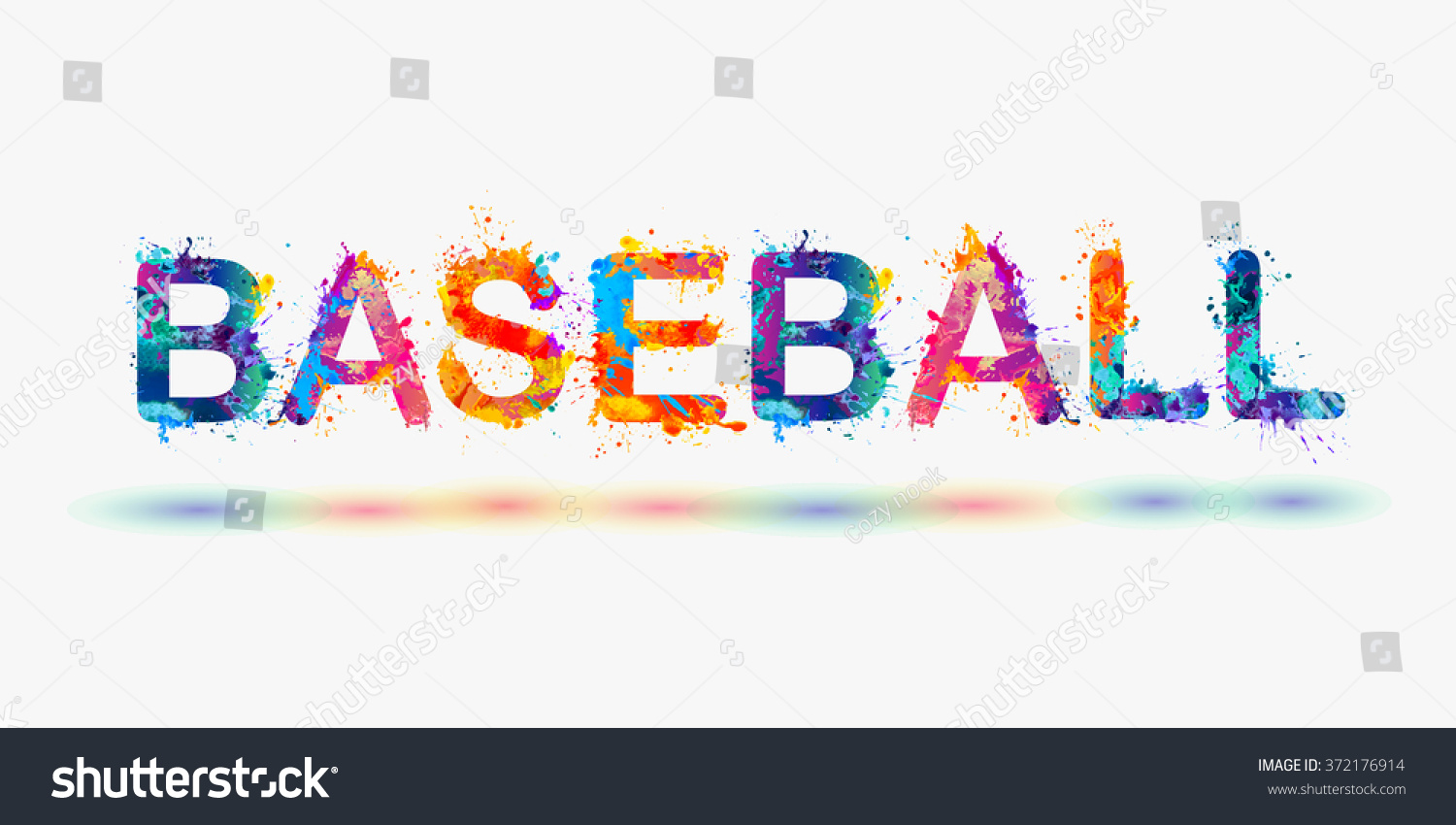 Word Baseball Rainbow Splash Paint Stock Vector (Royalty Free ...