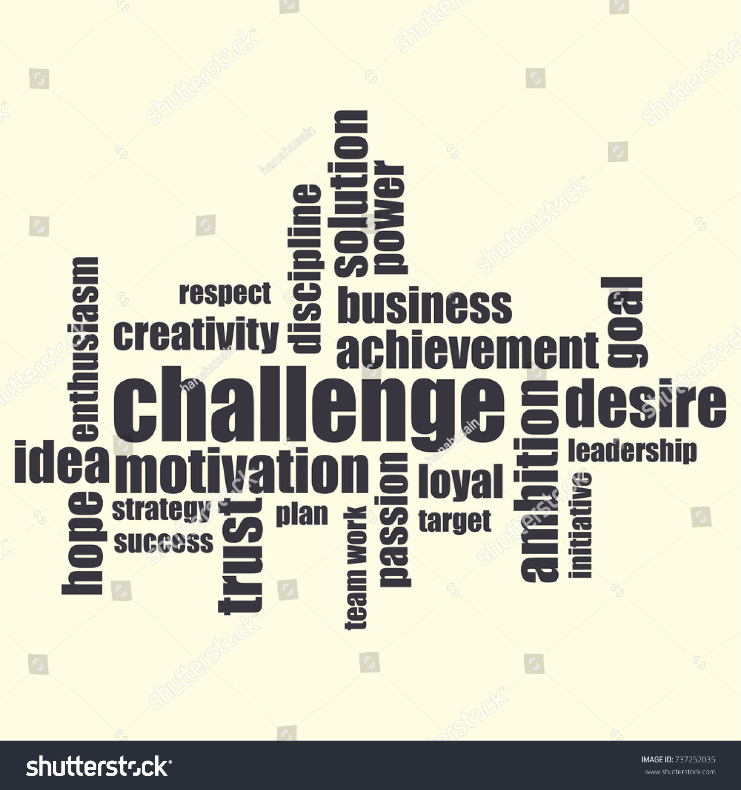 Word Cloud Challenge Creative Business Concept Stock Vector (Royalty ...