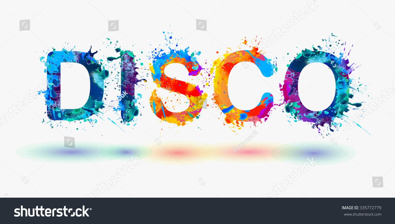Word Disco Rainbow Splash Paint Stock Vector (Royalty Free) 335772779 ...