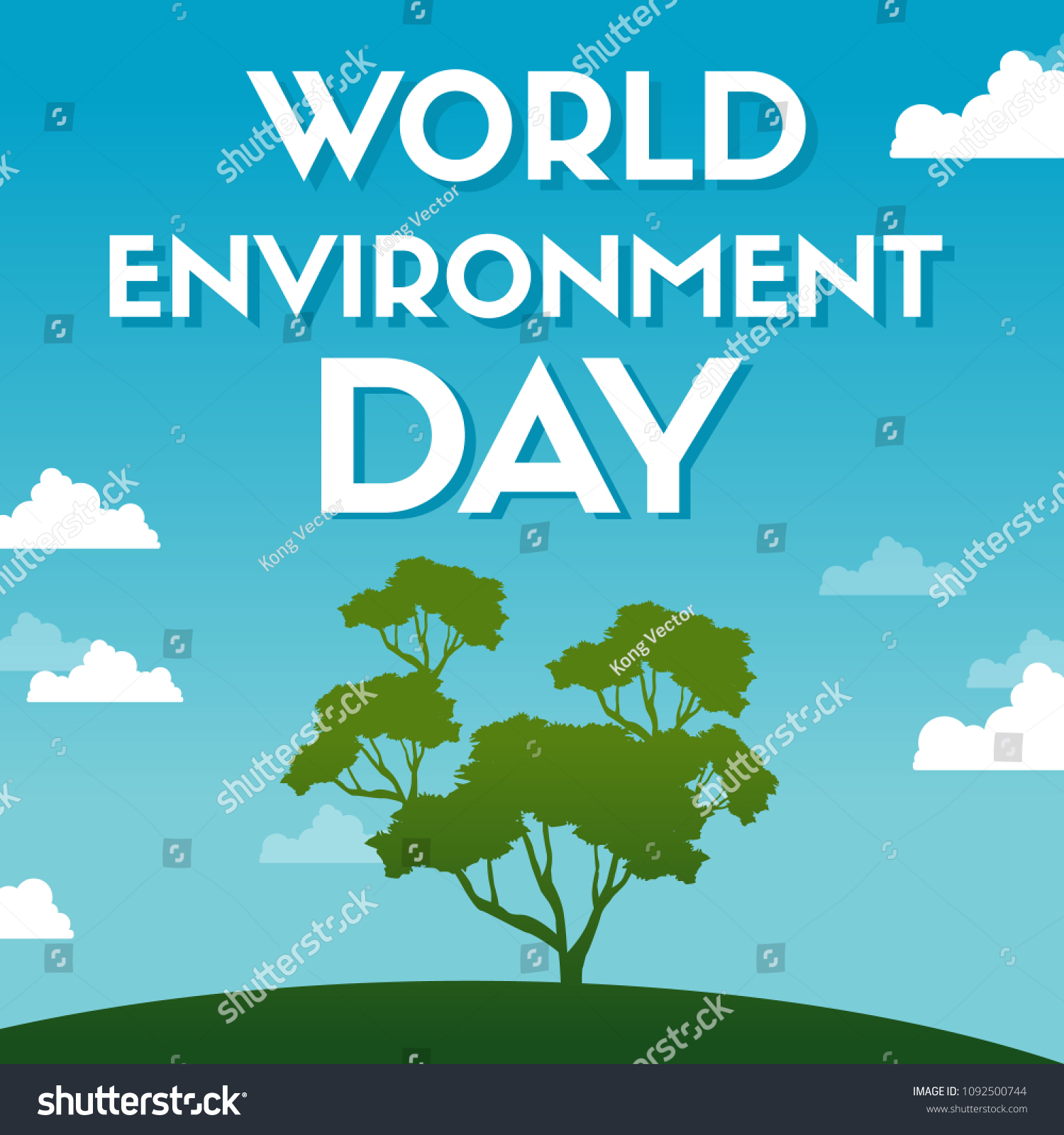 Word Environment Day Poster Tree Stock Vector (Royalty Free) 1092500744 ...