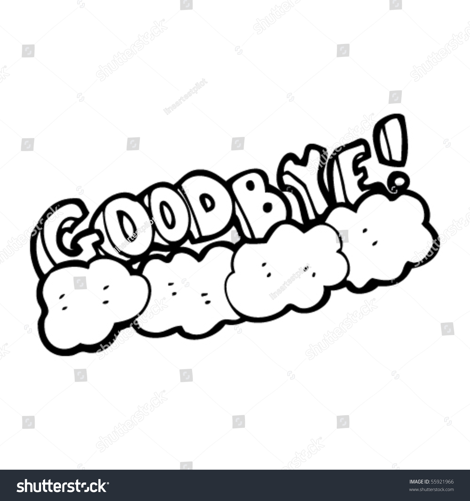 Word Goodbye Clouds Cartoon Stock Vector 55921966 - Shutterstock