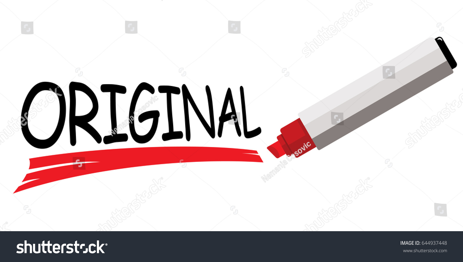 Word Original Underlined Red Marker Stock Vector (Royalty Free ...