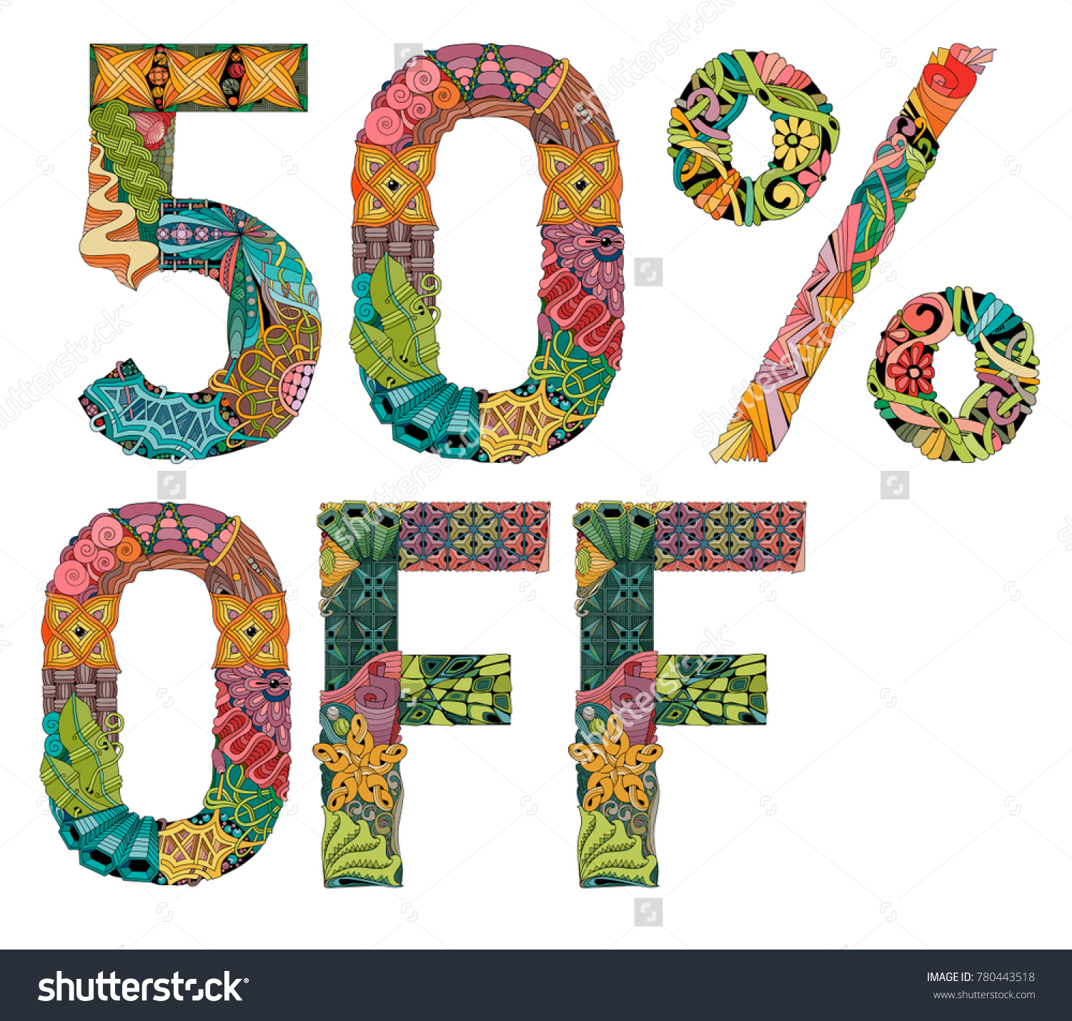 Word 50 Percent Off Vector Decorative Stock Vector (Royalty Free ...