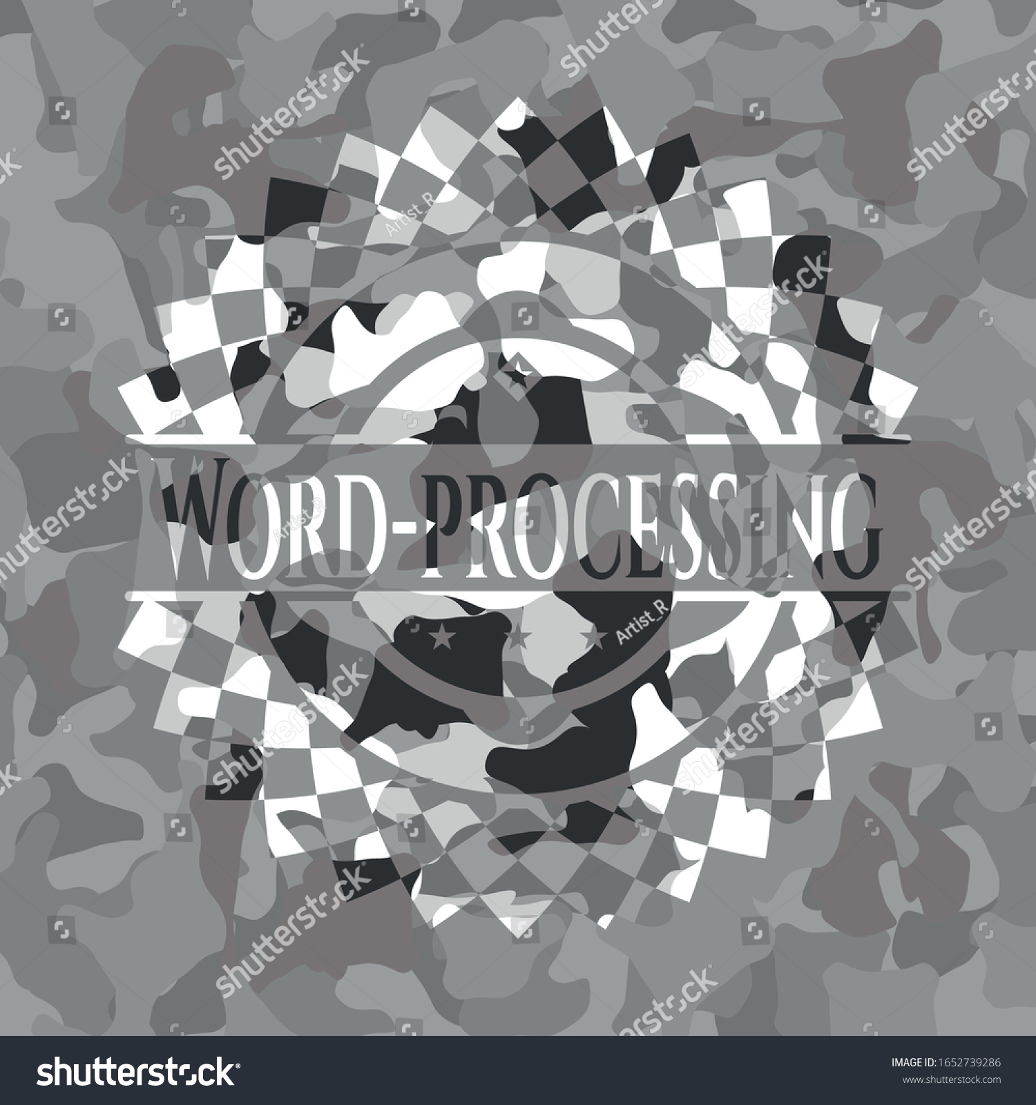 Wordprocessing Grey Camo Emblem Vector Illustration Stock Vector ...