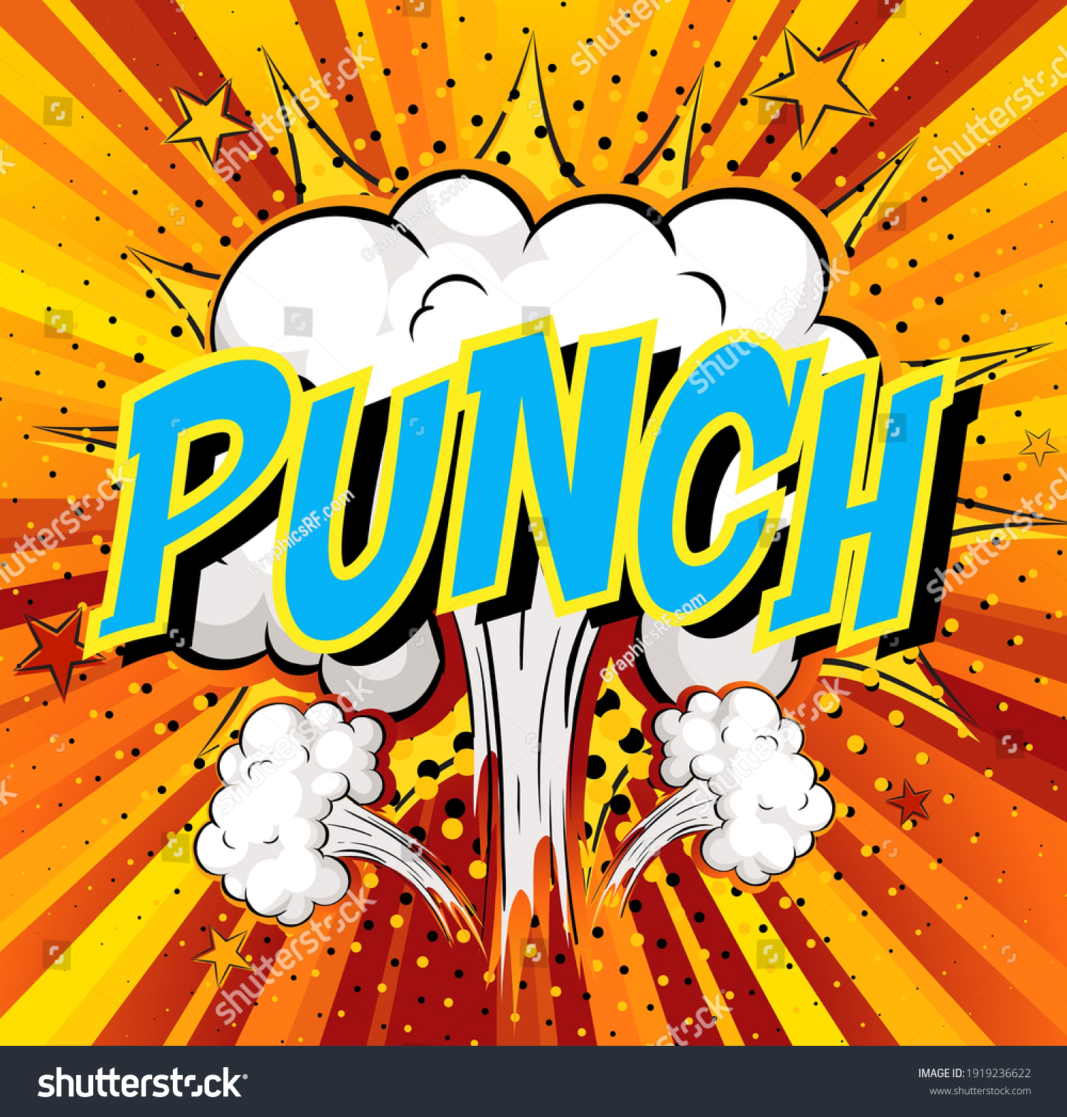 Word Punch On Comic Cloud Explosion Stock Vector (Royalty Free ...