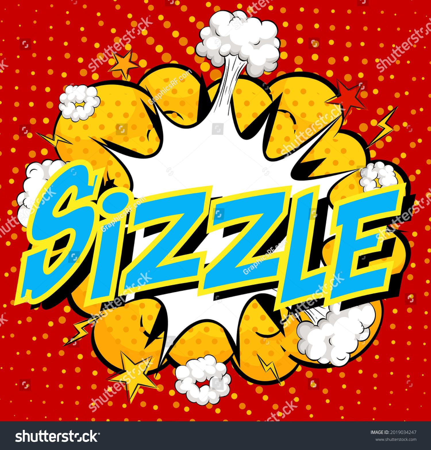 Word Sizzle On Comic Cloud Explosion Stock Vector (Royalty Free ...