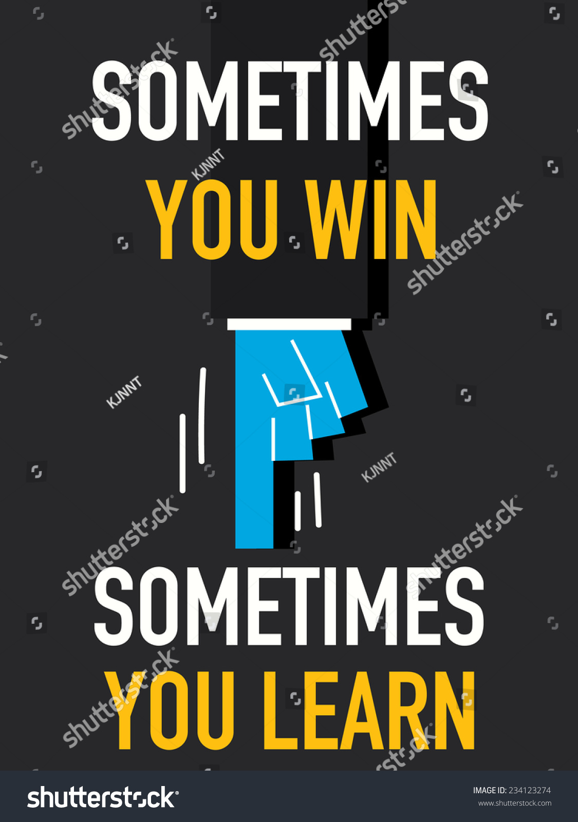 Word Sometimes You Win Sometimes You Stock Vector (Royalty Free ...
